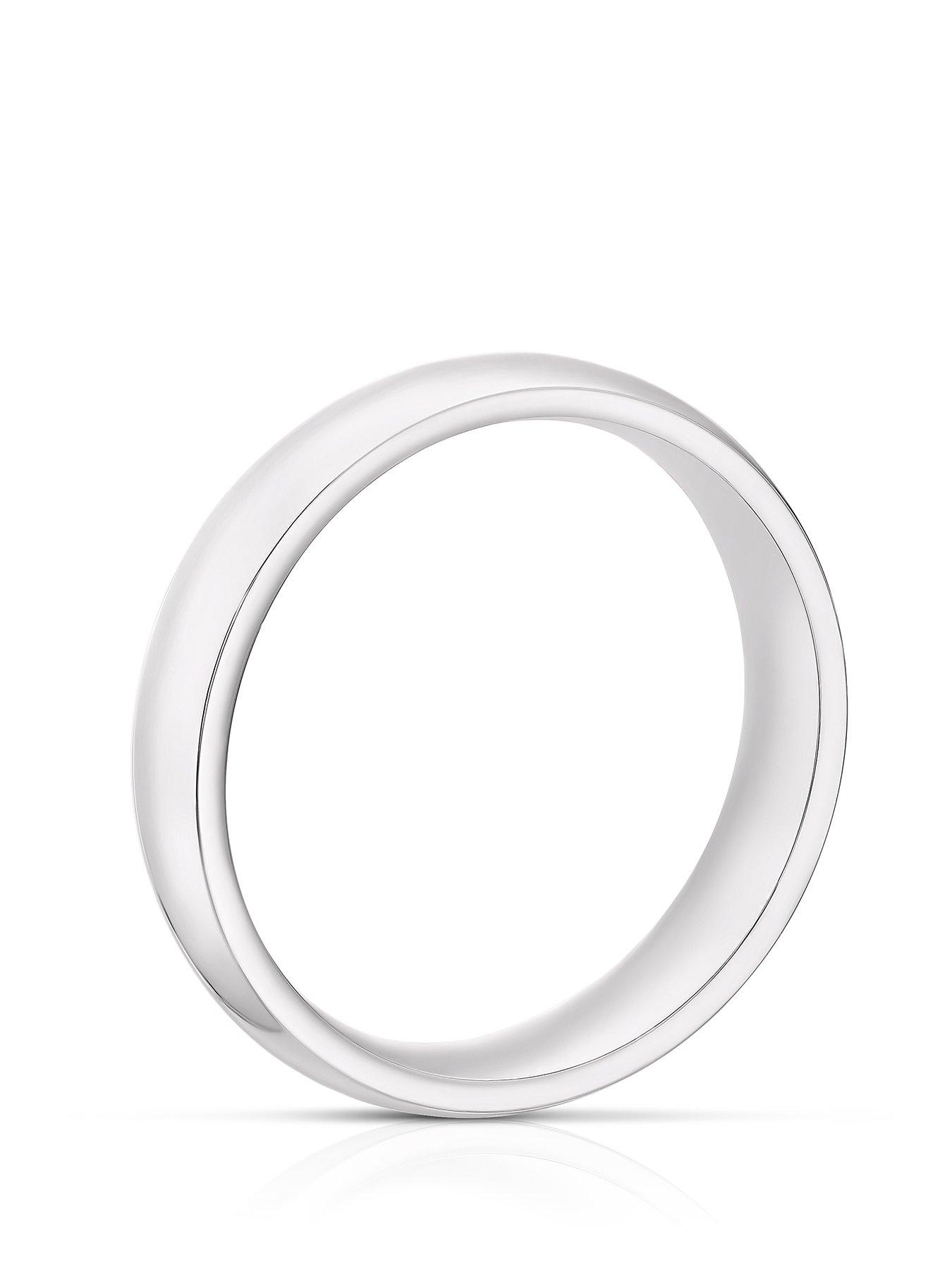 H. Samuel 9ct White Gold 4mm Extra Heavy Court Wedding Ring | Very