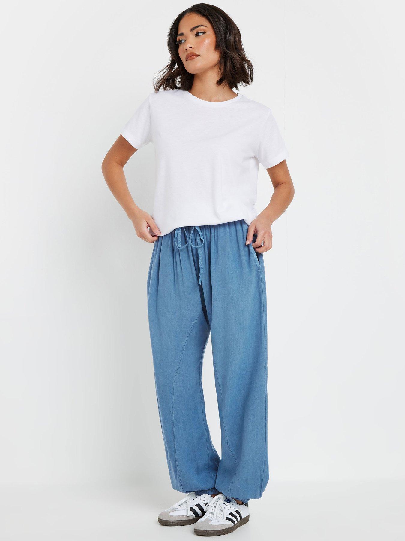 PixieGirl Petite Seam Detail Cuff Trouser - Blue | Very
