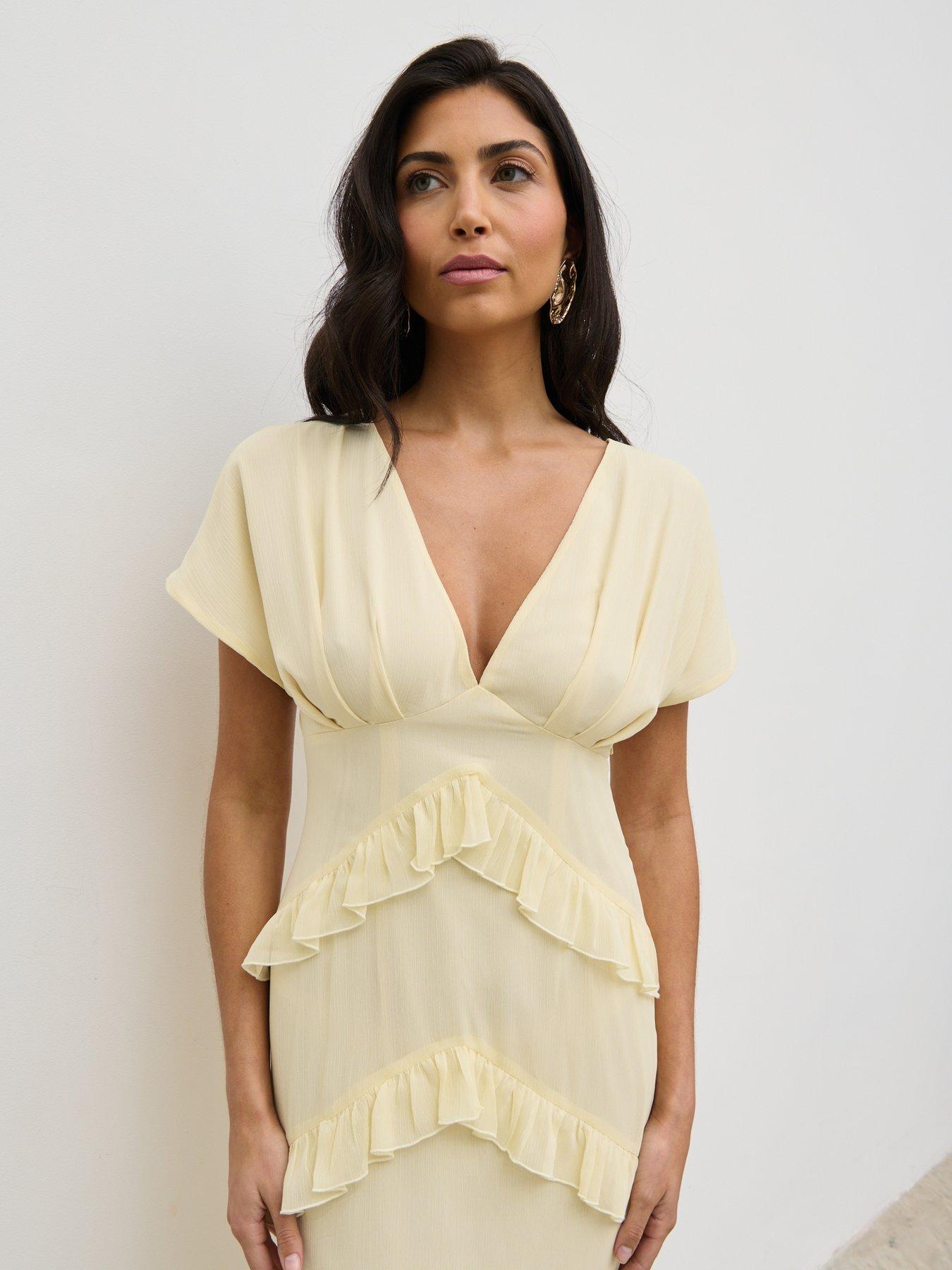 Pretty Lavish Tamsin Ruffle Chiffon Dress - Multi | Very