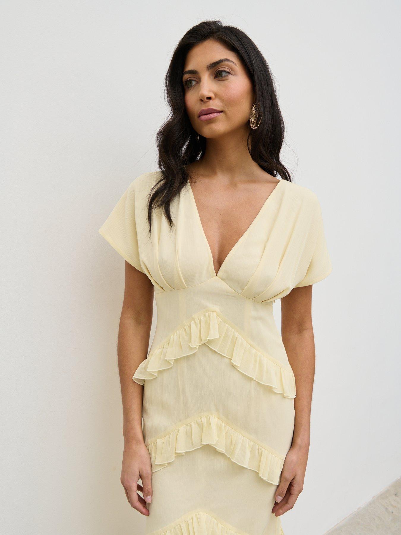 Pretty Lavish Tamsin Ruffle Chiffon Dress - Multi | Very