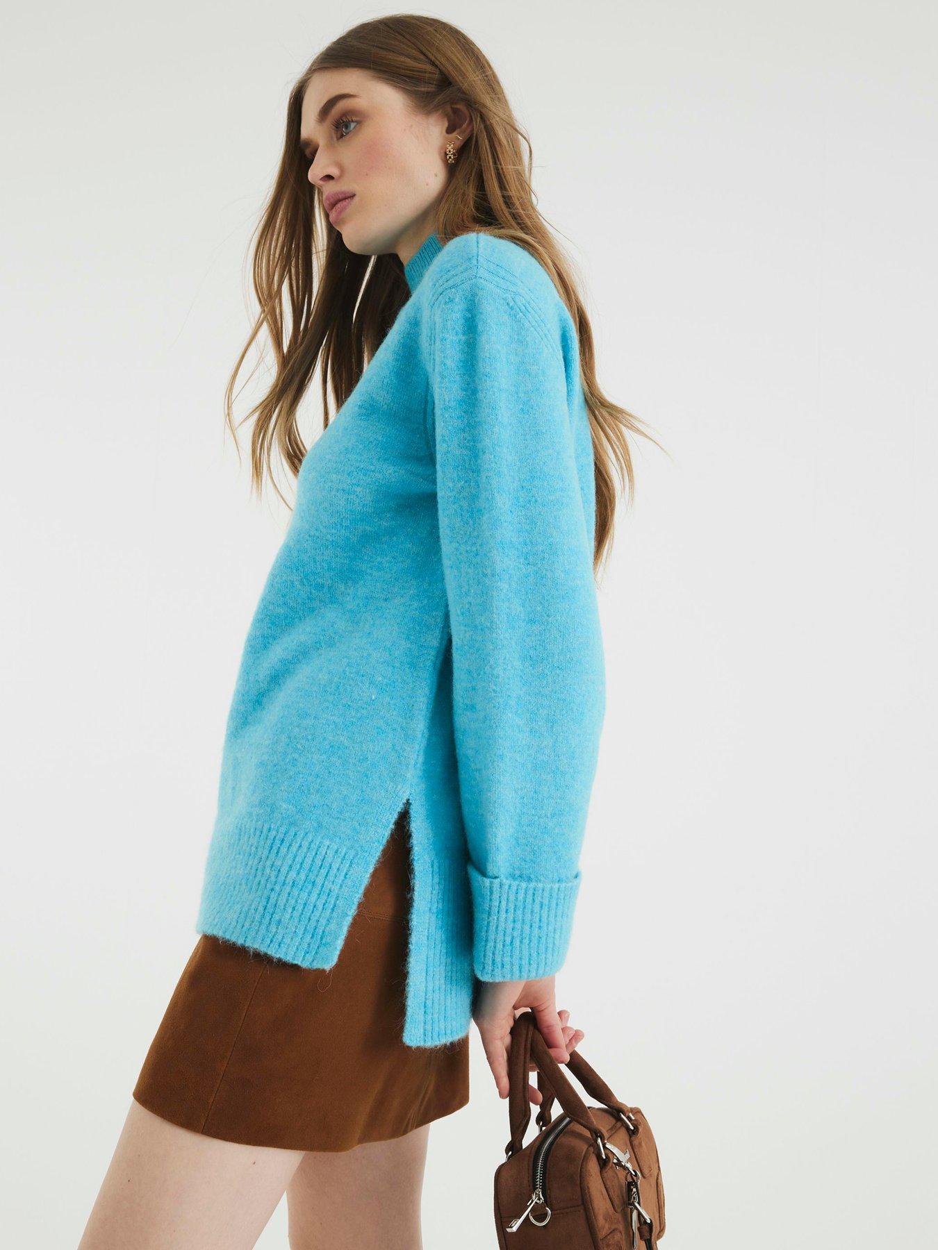 River Island Side Split Jumper - Turquoise - Blue | Very