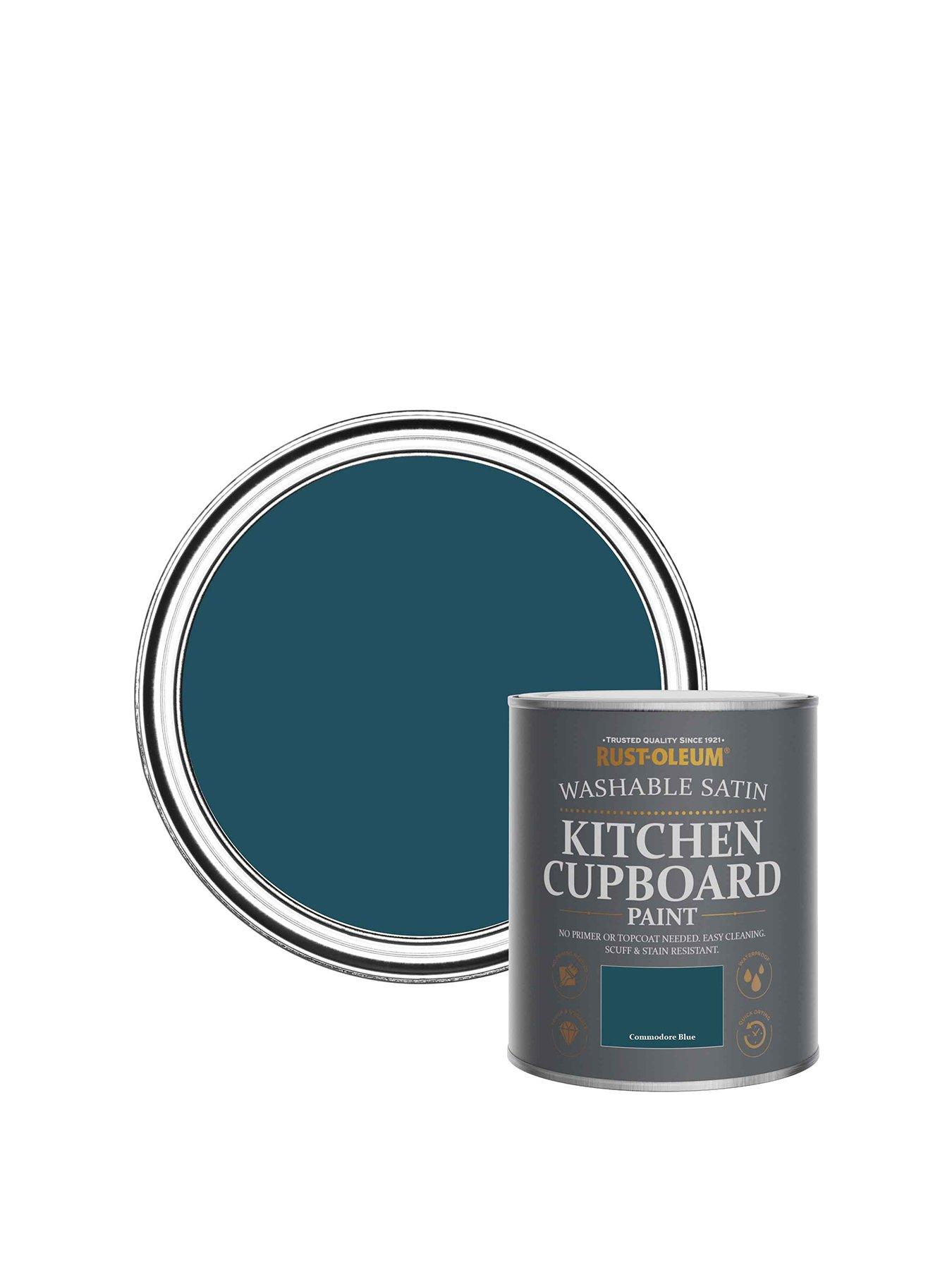 Rust-Oleum Kitchen Cupboard Paint Commodore Blue Satin 750ml | Very