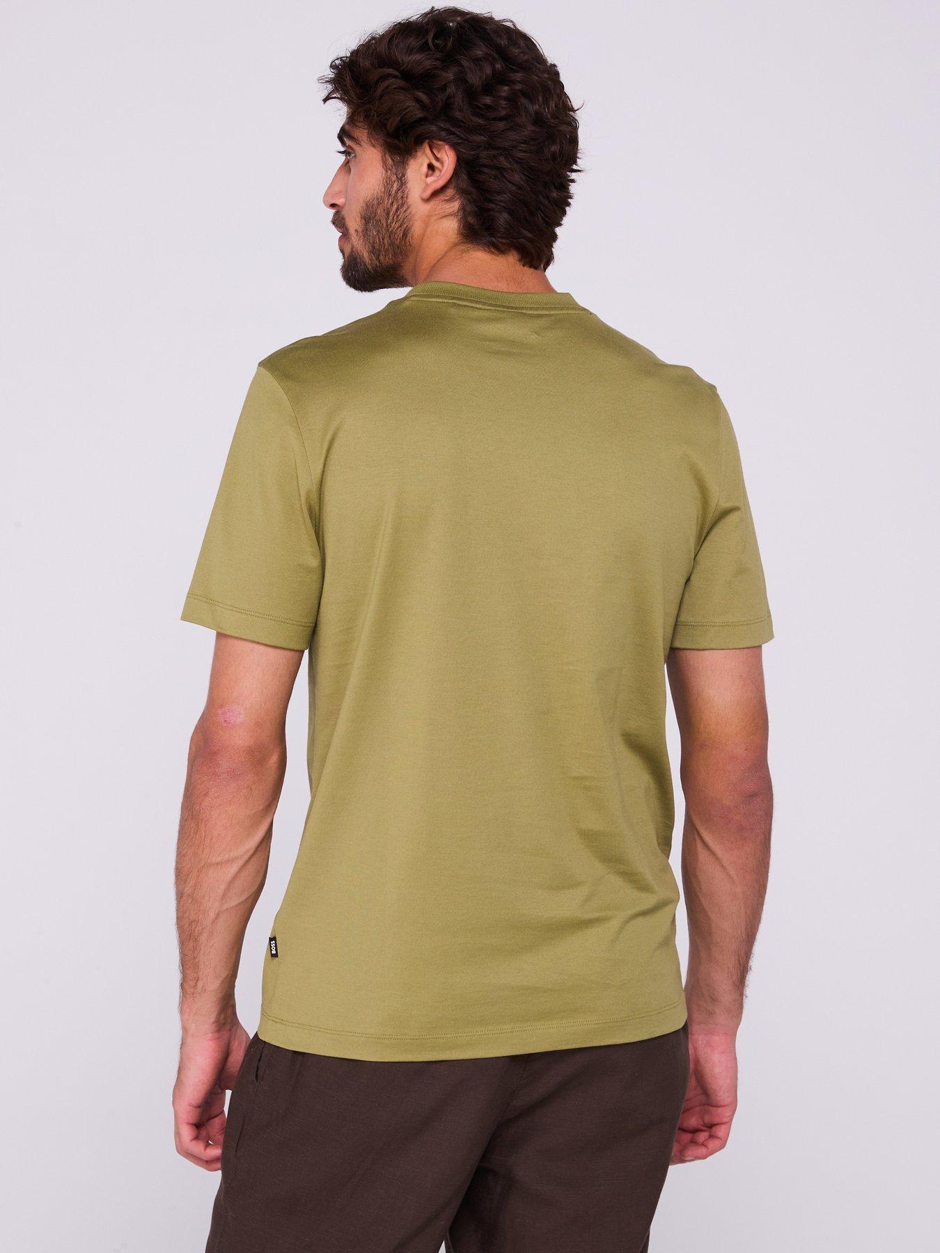 BOSS C-Thompson 121 Embroidered Floral Regular Fit T-Shirt - Medium Green | Very