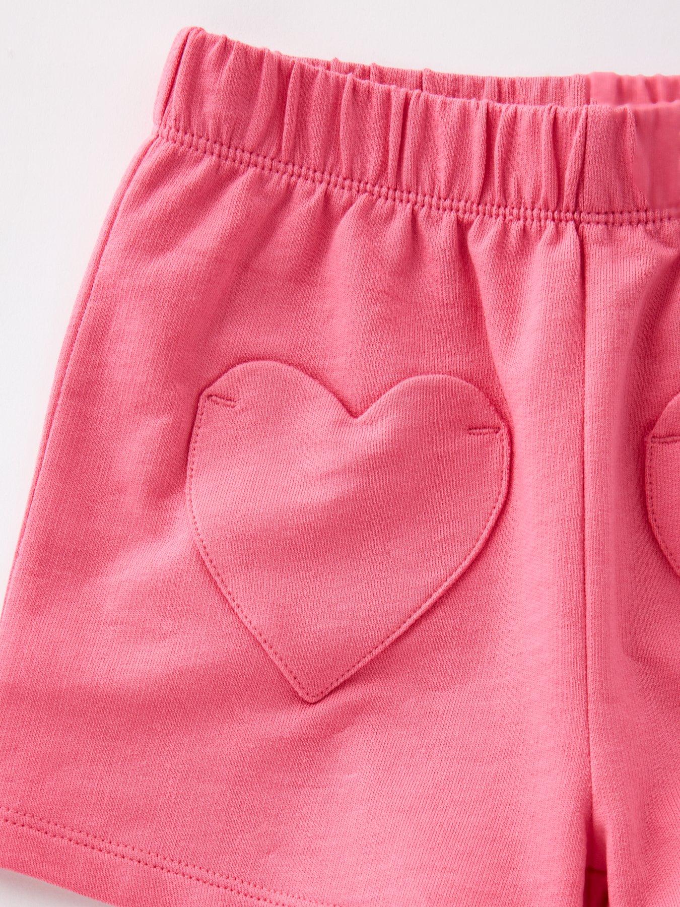 Mini V by Very Girls Stripe Heart Pocket Short - Pink | Very