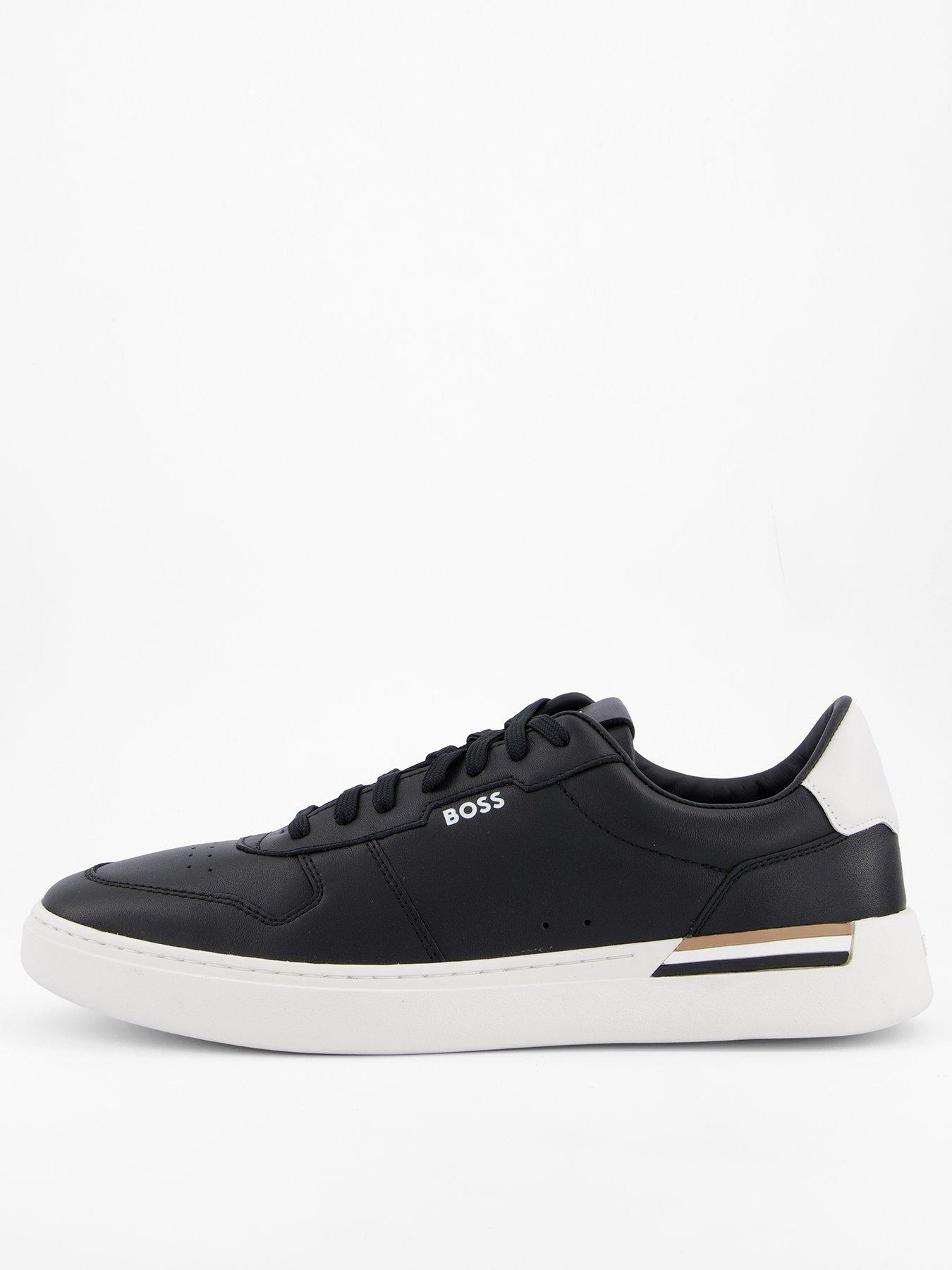 BOSS Clint Tennis Leather Trainers - Black | Very