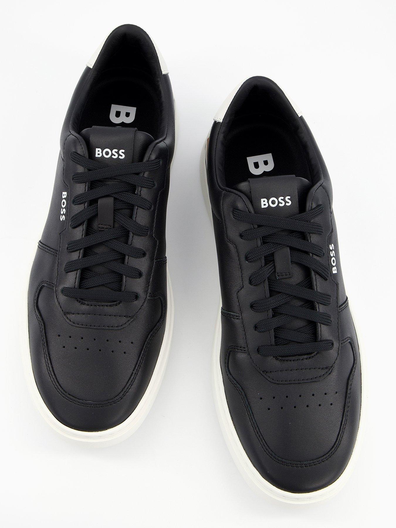 BOSS Clint Tennis Leather Trainers - Black | Very