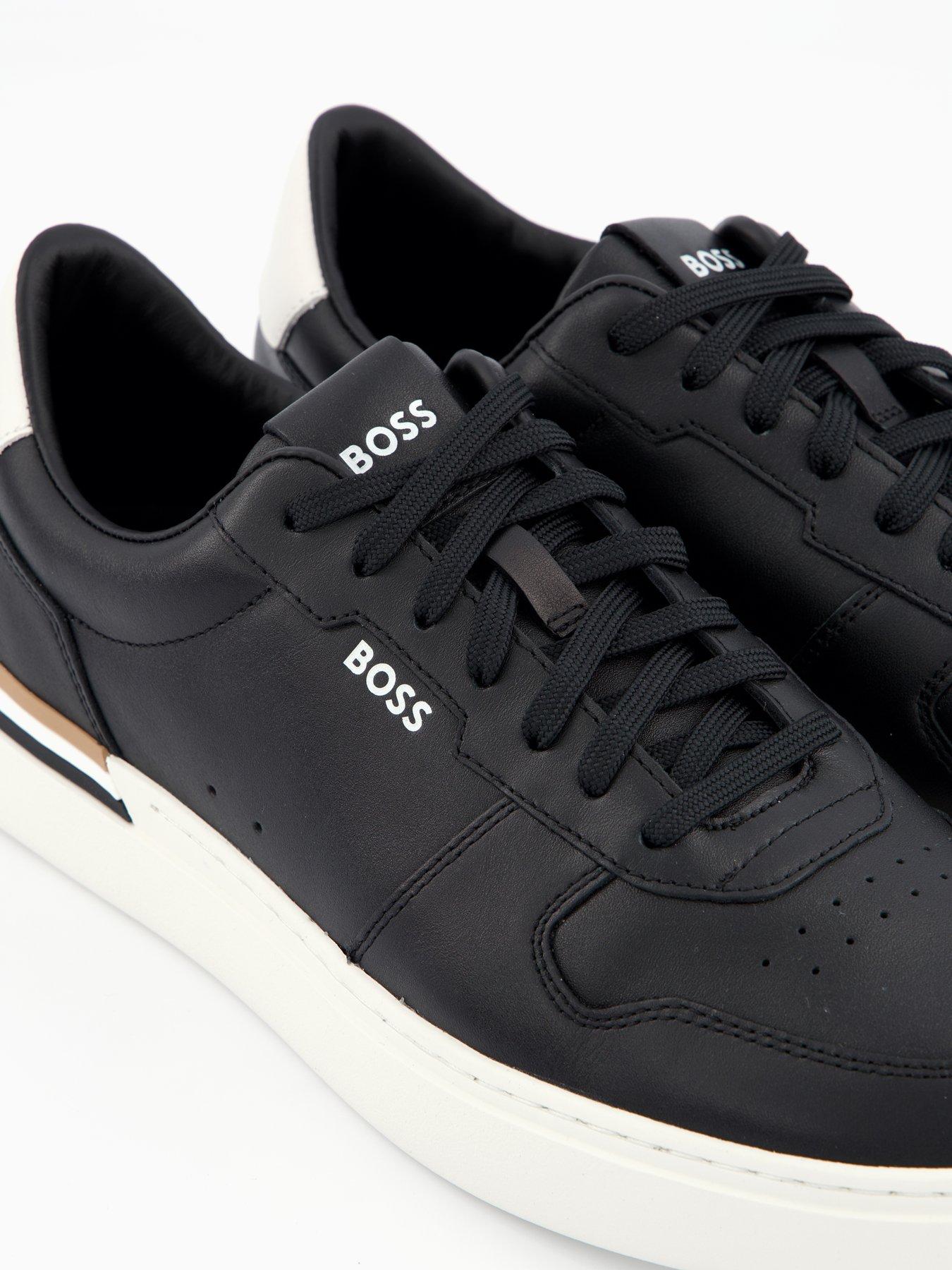 BOSS Clint Tennis Leather Trainers - Black | Very