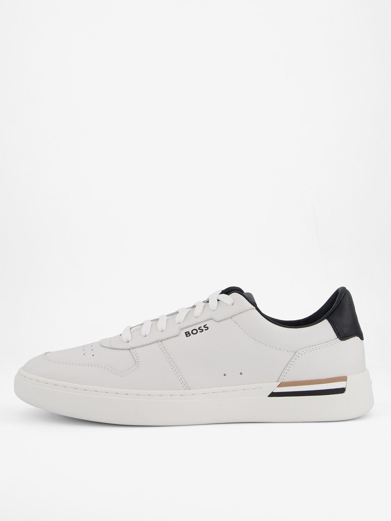 BOSS Clint Tennis Leather Trainers - White | Very