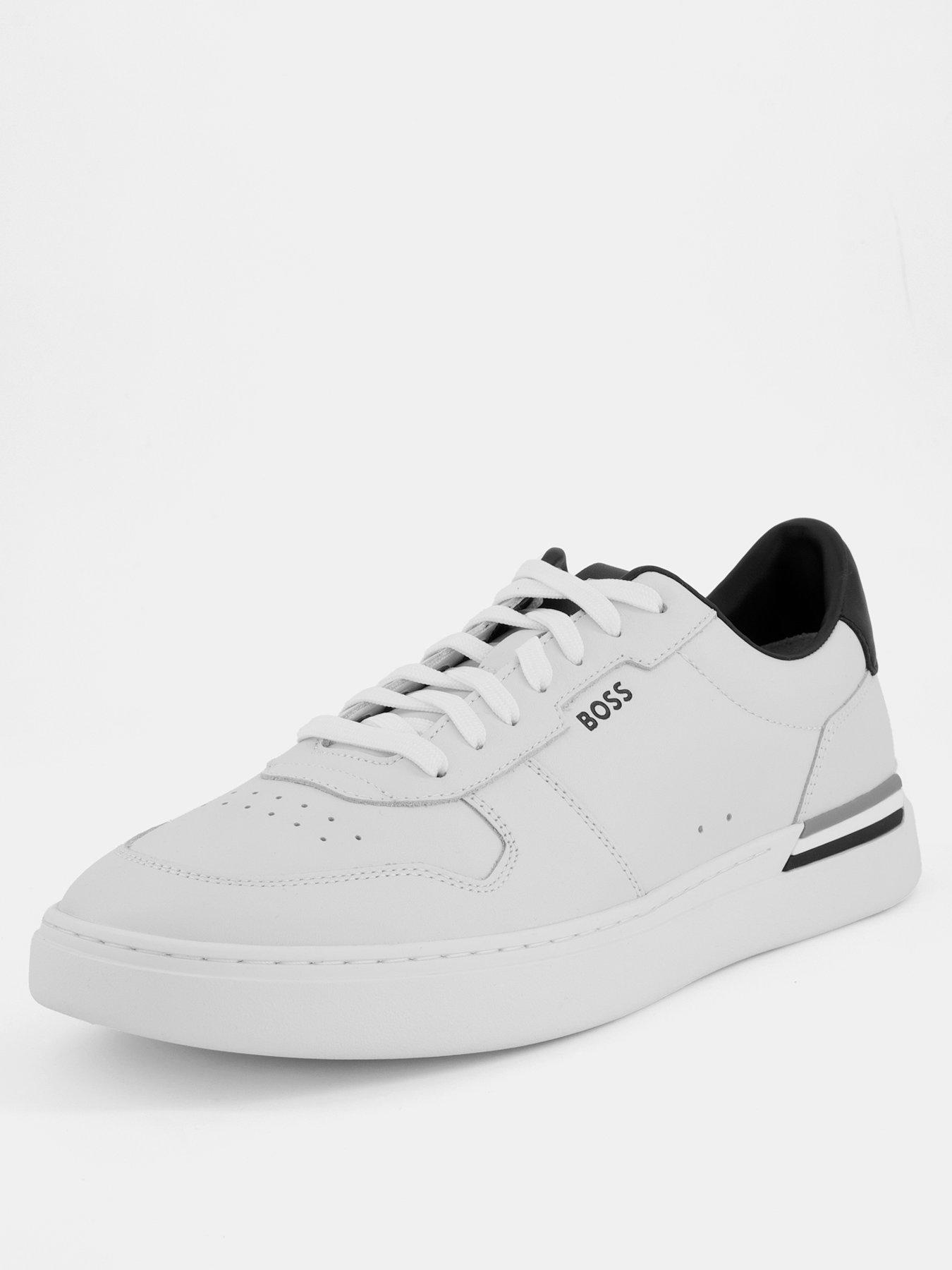 BOSS Clint Tennis Leather Trainers - White | Very