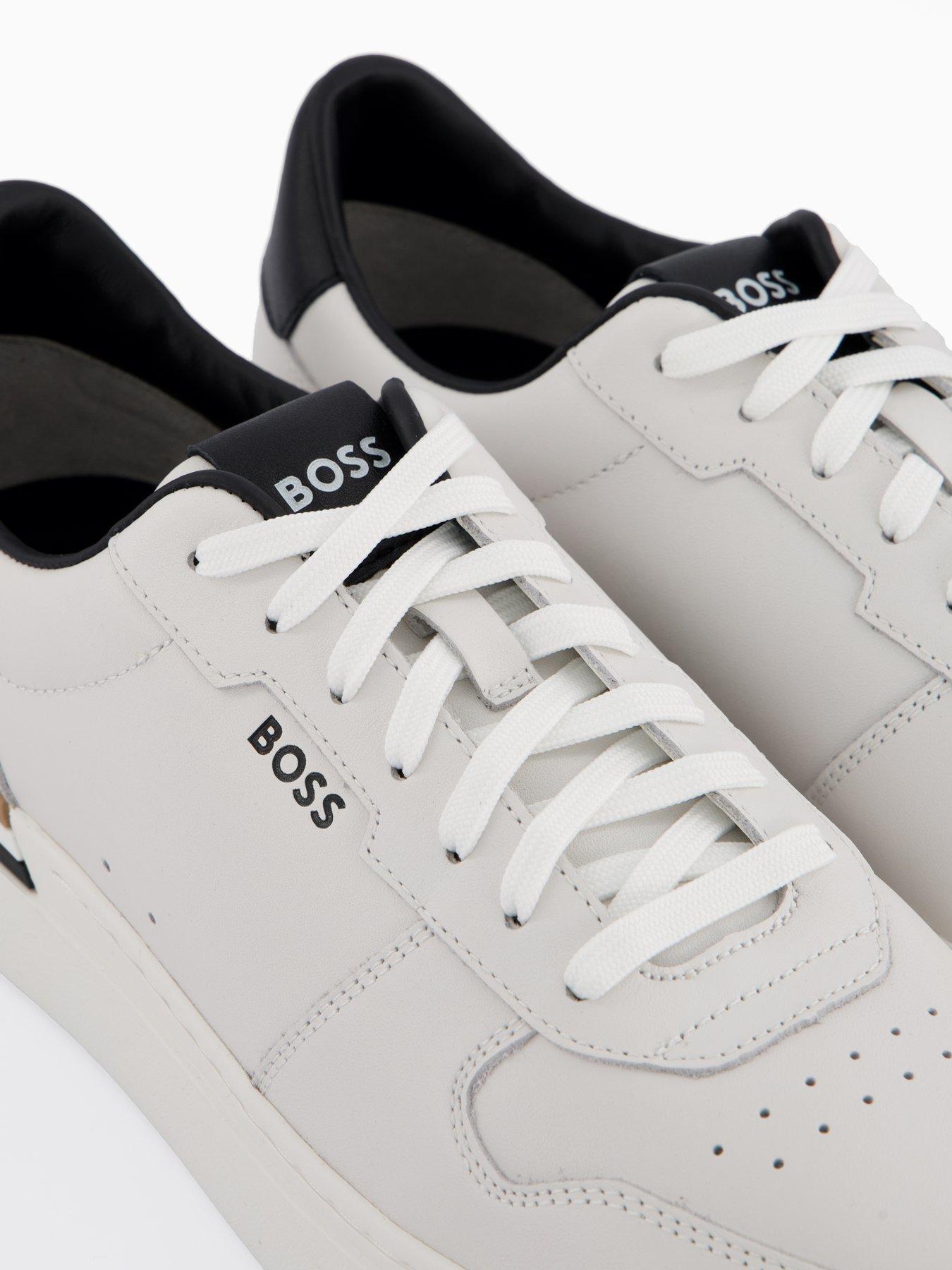 BOSS Clint Tennis Leather Trainers - White | Very