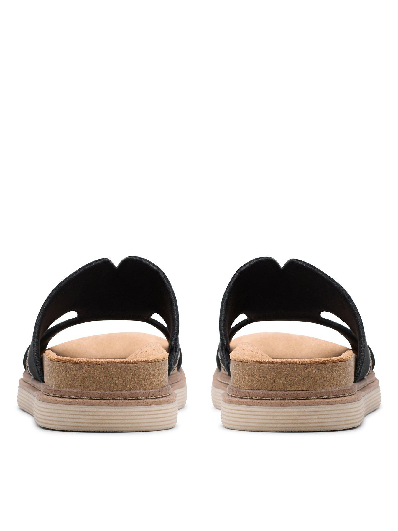 Clarks Arwell Walk Casual Leather Sandal - Black | Very