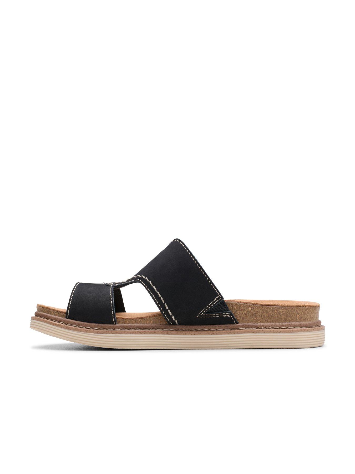 Clarks Arwell Walk Casual Leather Sandal - Black | Very