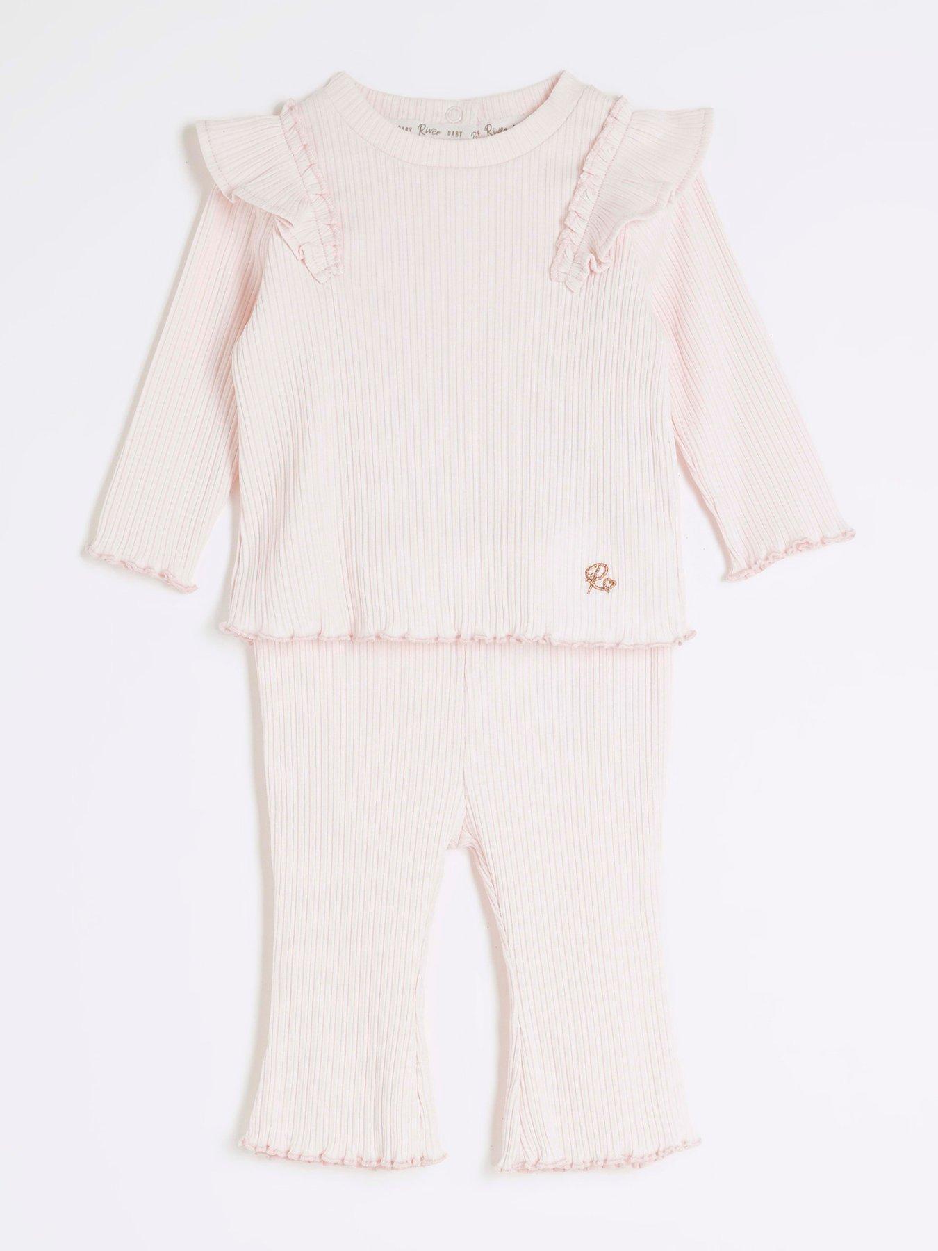 River Island Baby Baby Girls Frill Rib Set - Light Pink | Very