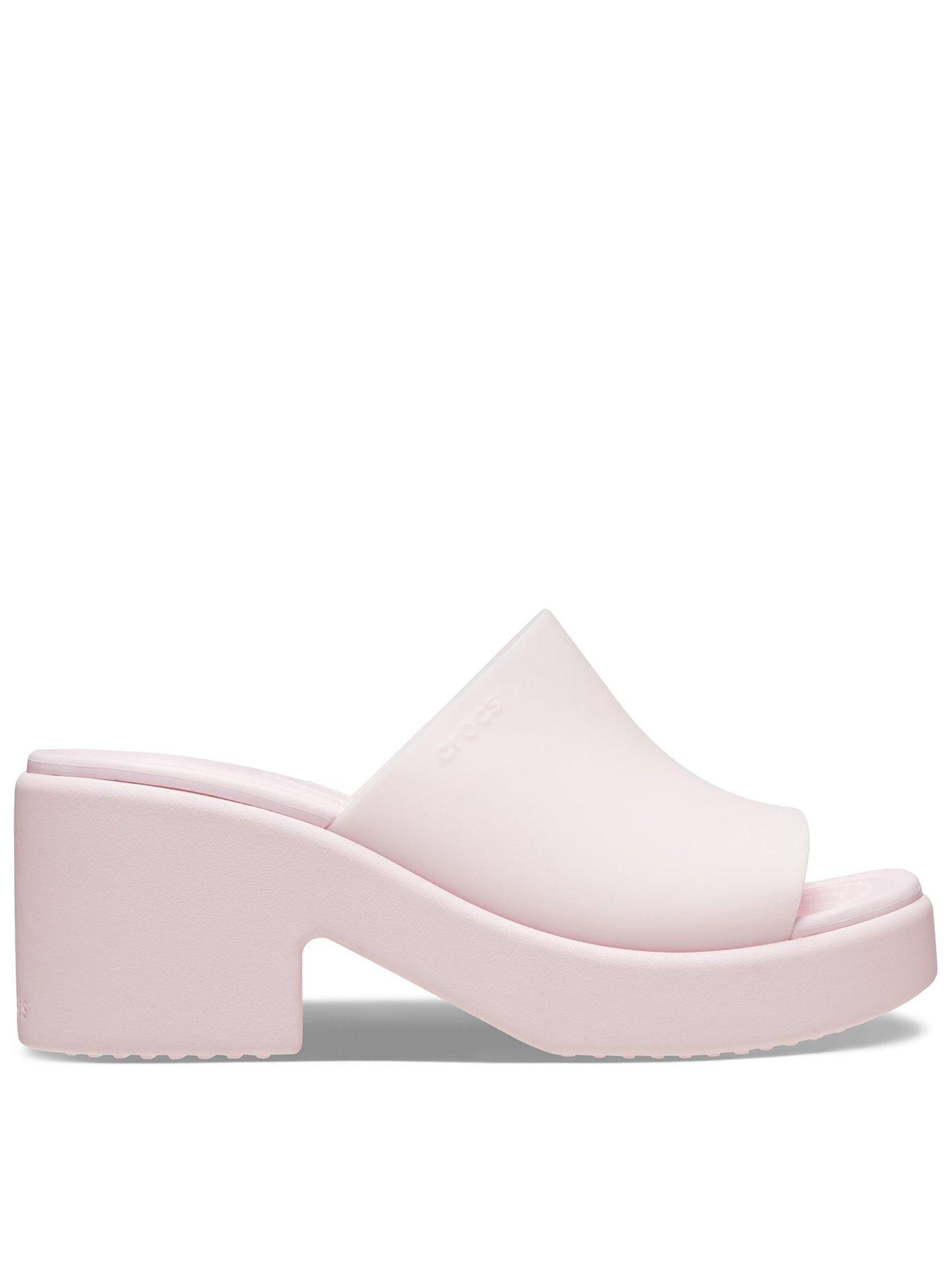Crocs Brooklyn Frosted Slide Heel - Pink | Very