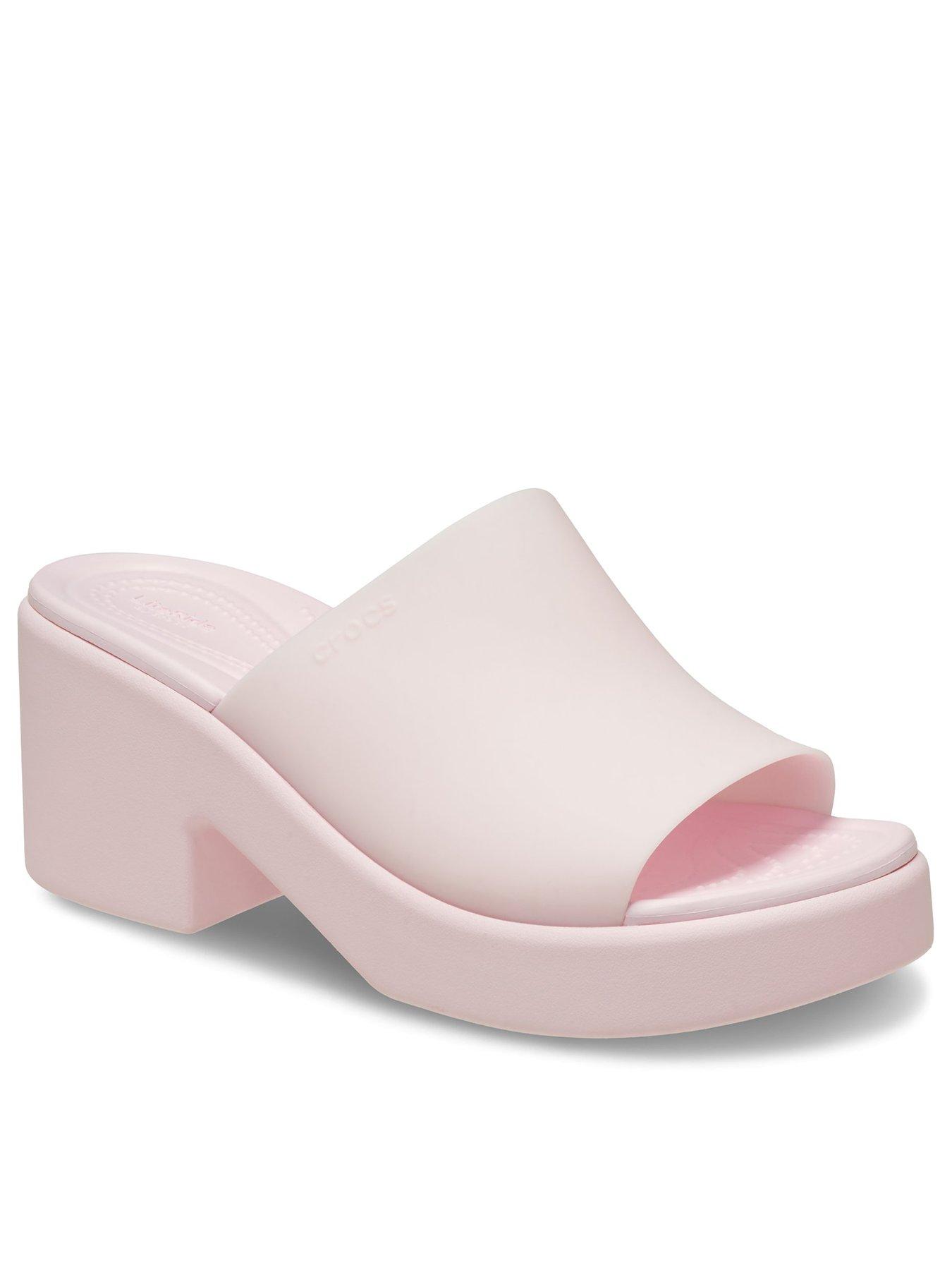Crocs Brooklyn Frosted Slide Heel - Pink | Very