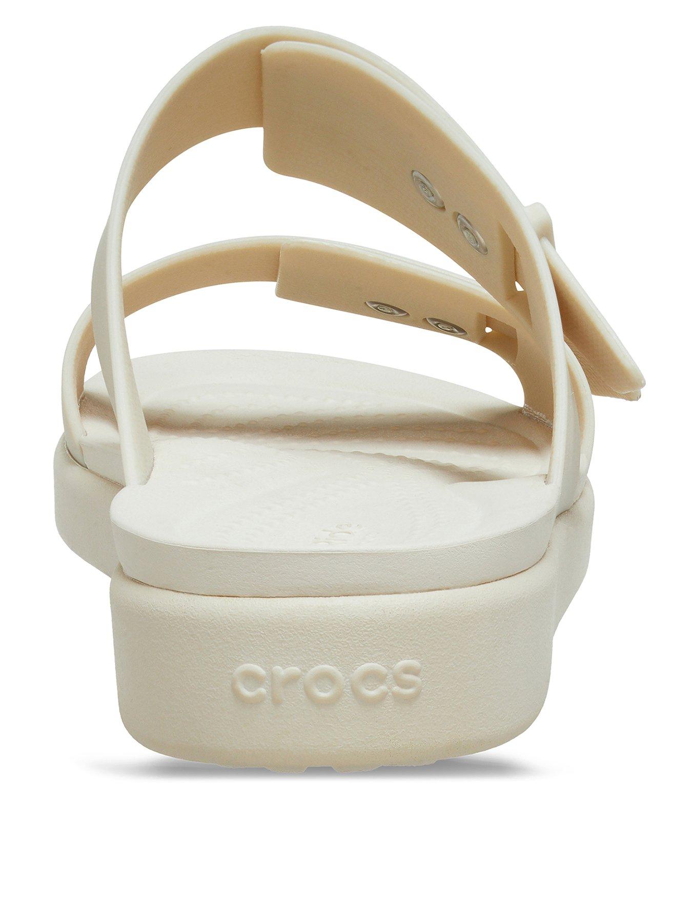Crocs Brooklyn Buckle Flat Sandal - Beige | Very