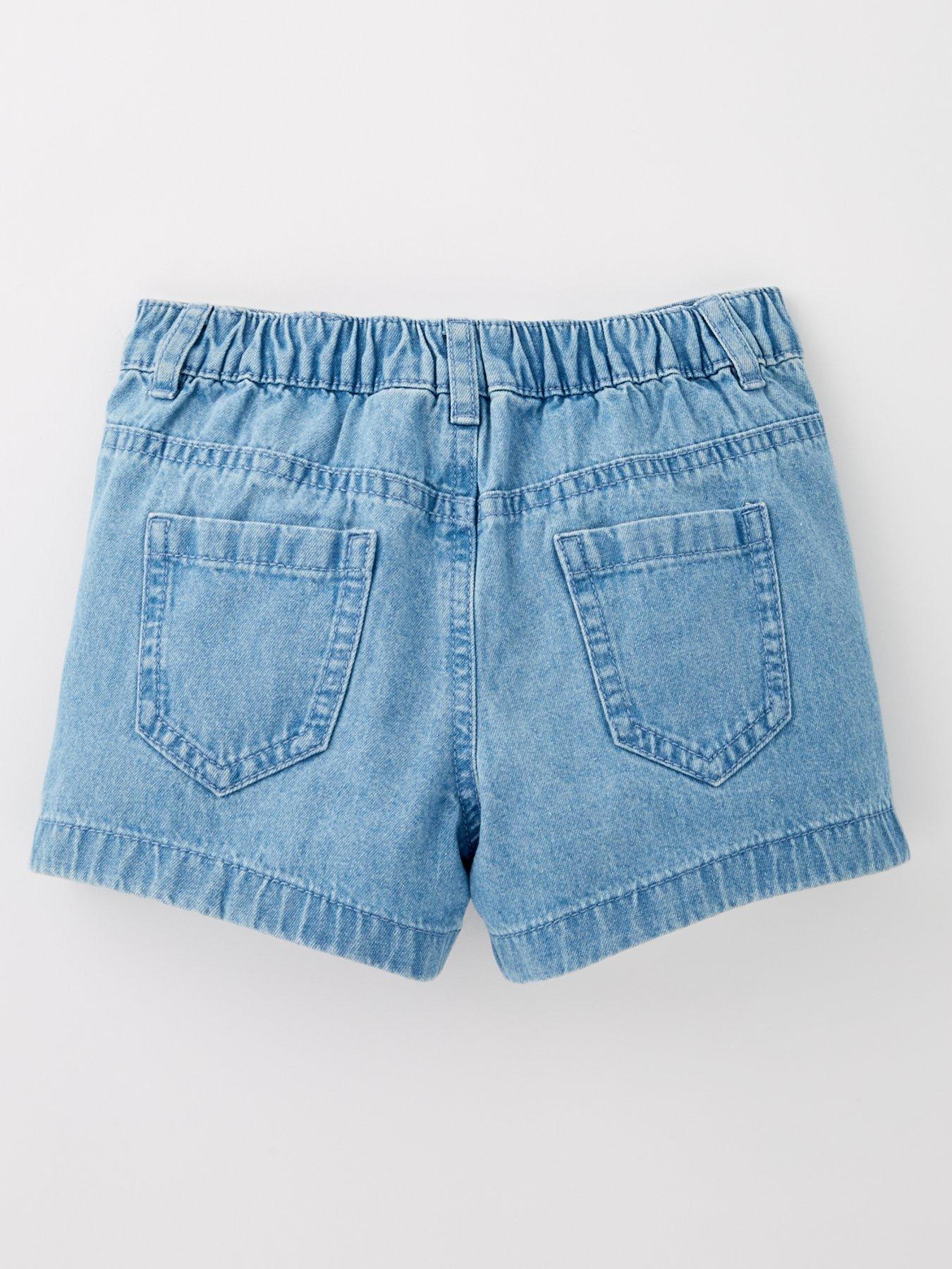 Mini V by Very Girls Heart Denim Shorts - Light Blue | Very