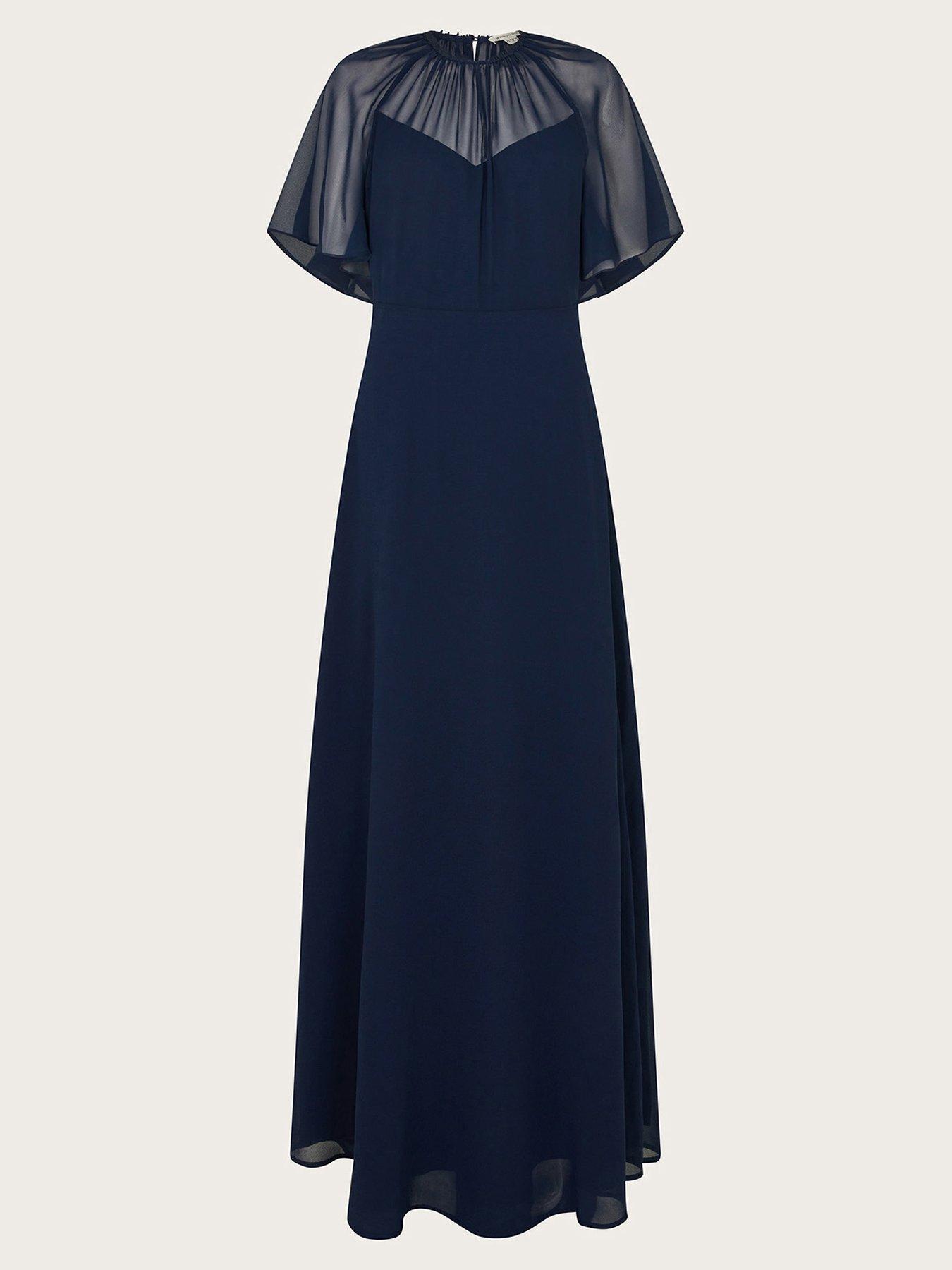 Monsoon Mona Angle Sleeve Dress - Navy | Very