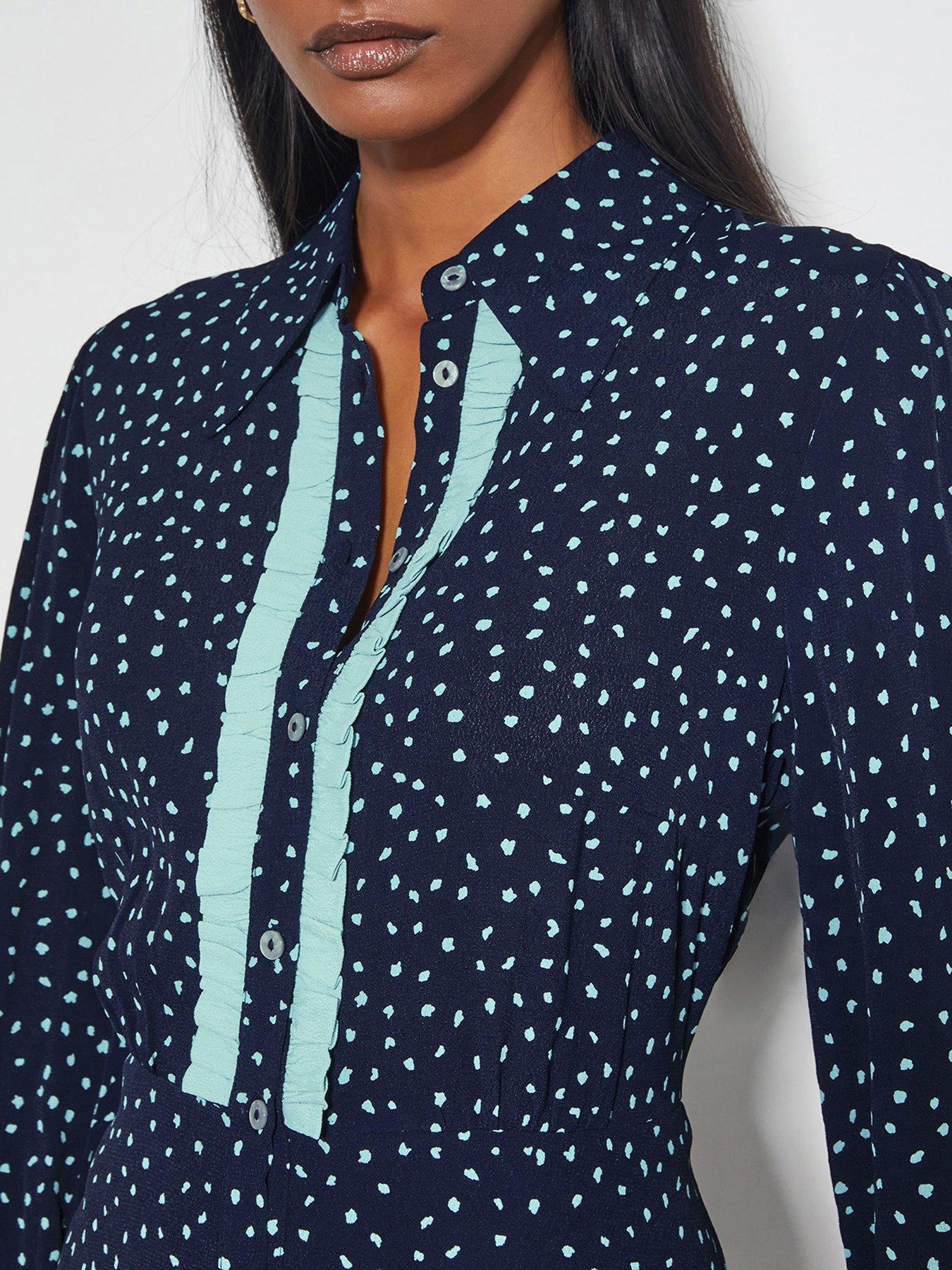 Monsoon Novie Print Dress - Navy | Very