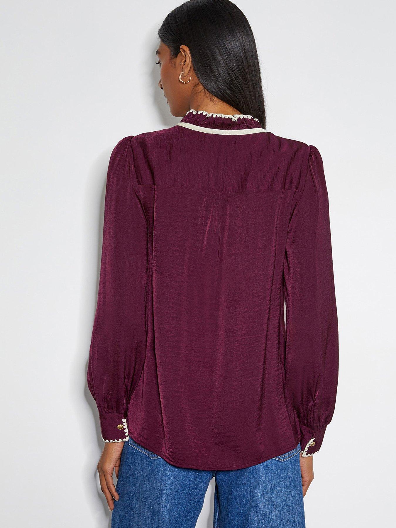 Monsoon Thea Satin Blouse - Red | Very
