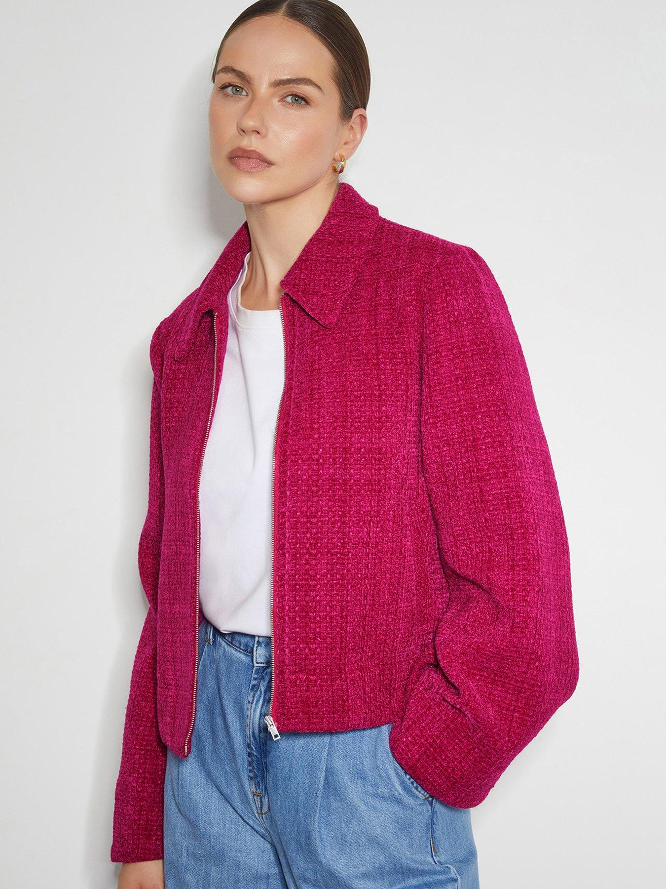 Monsoon Teagan Tweed Jacket - Pink | Very