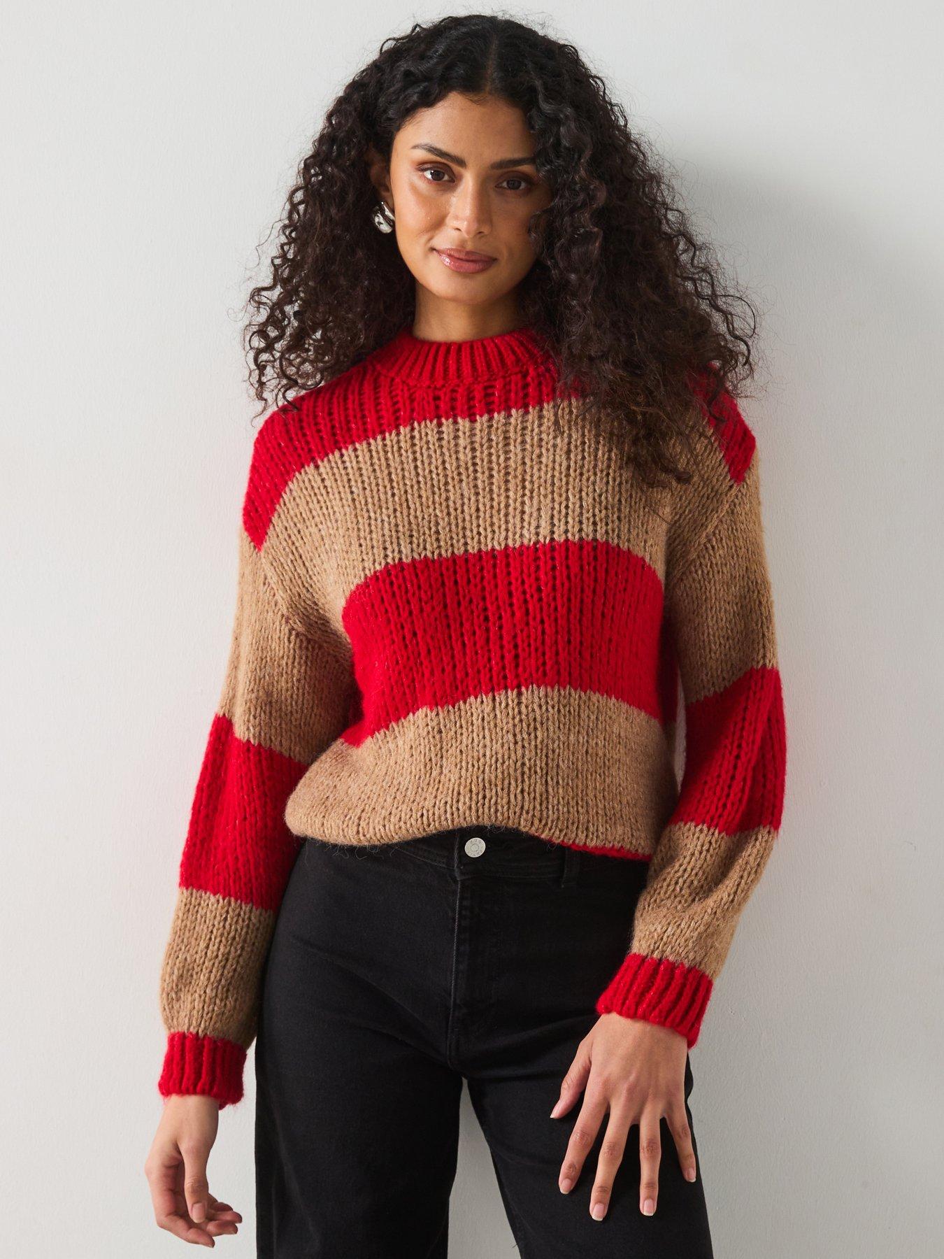 Mango Striped Jumper - Red | Very