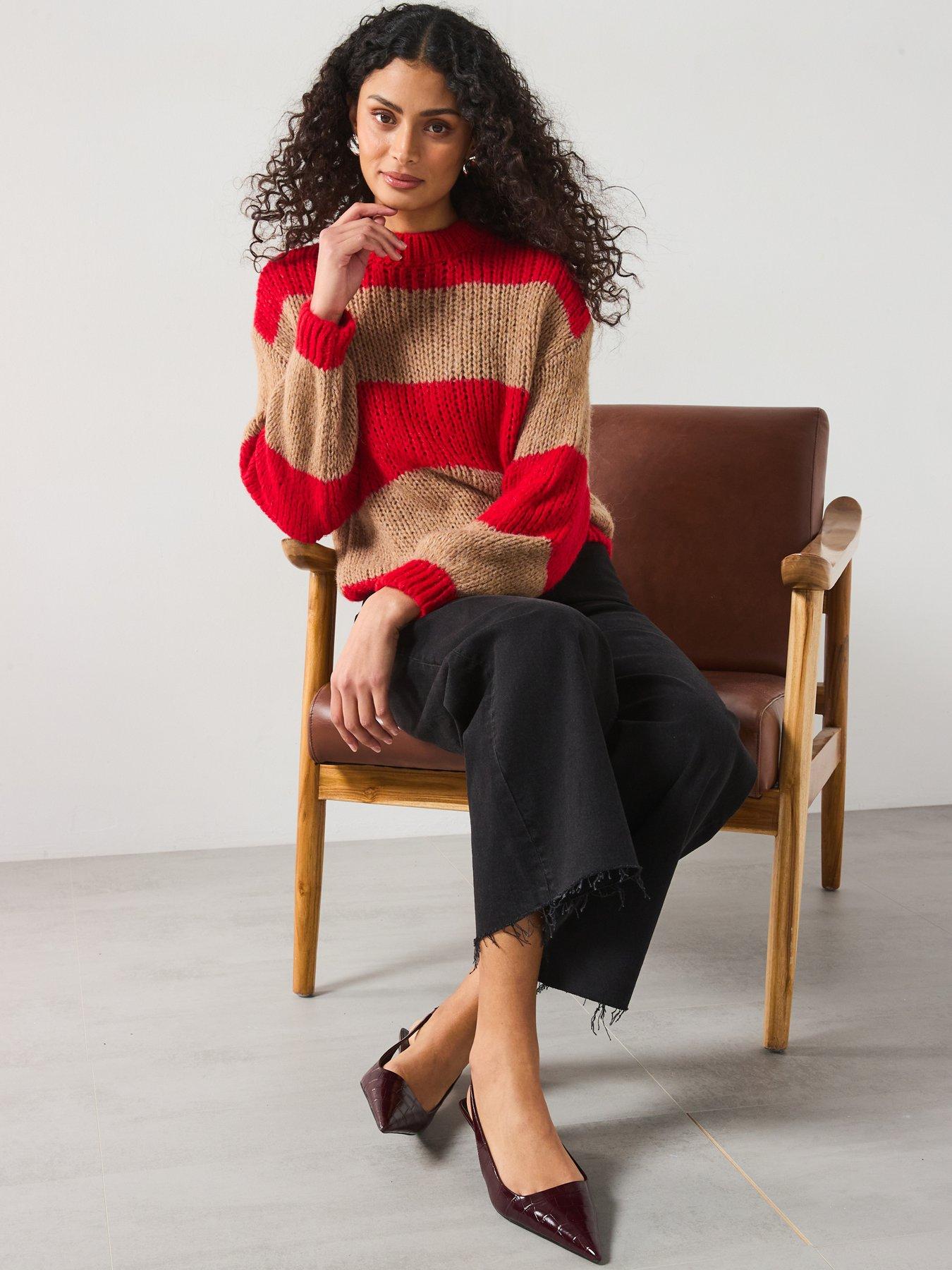 Mango Striped Jumper - Red | Very