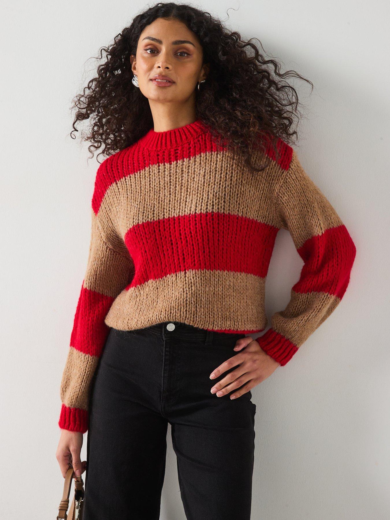 Mango Striped Jumper - Red | Very