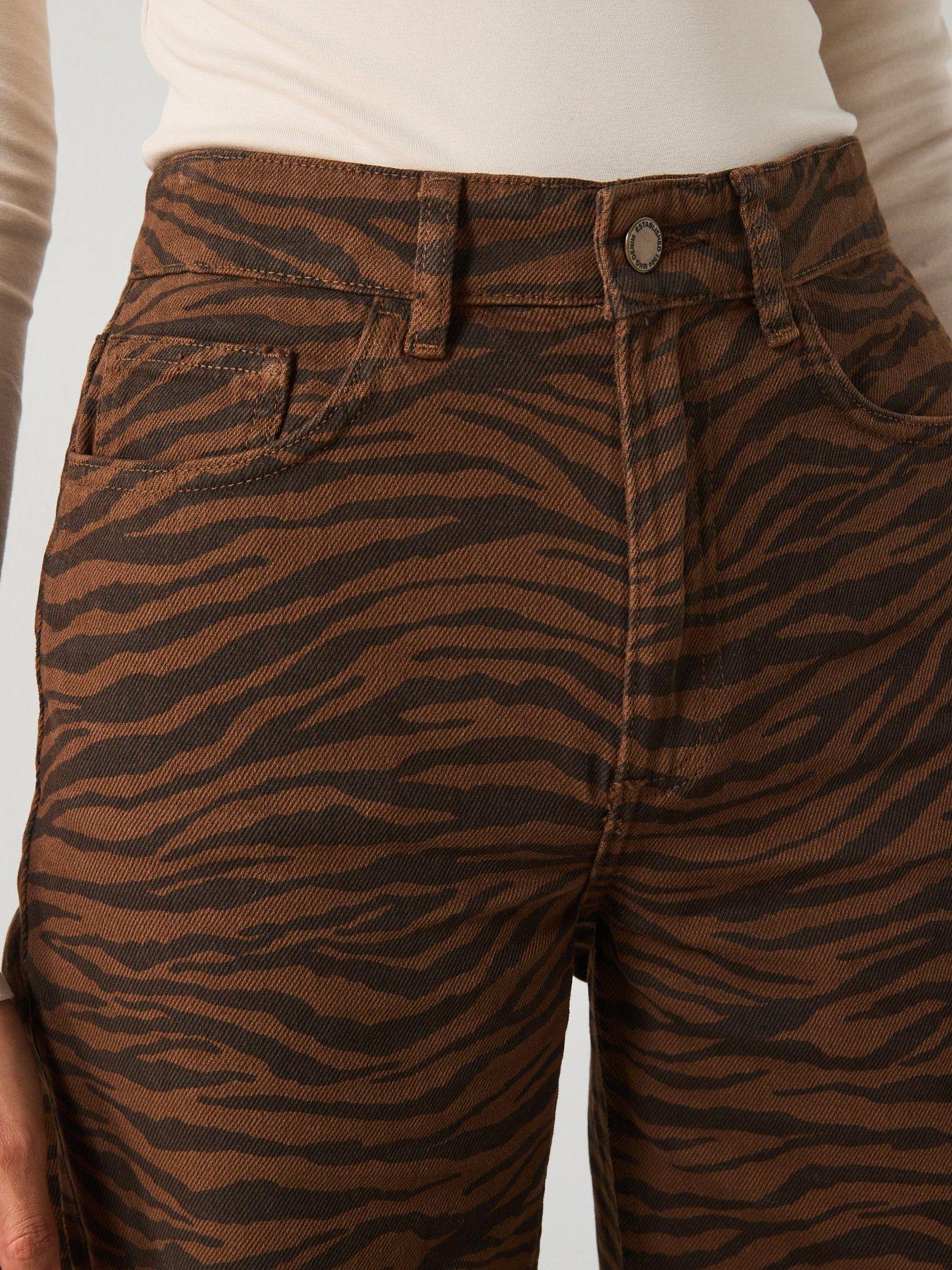 Mango Zebra Print Jeans - Dark Brown - Multi | Very