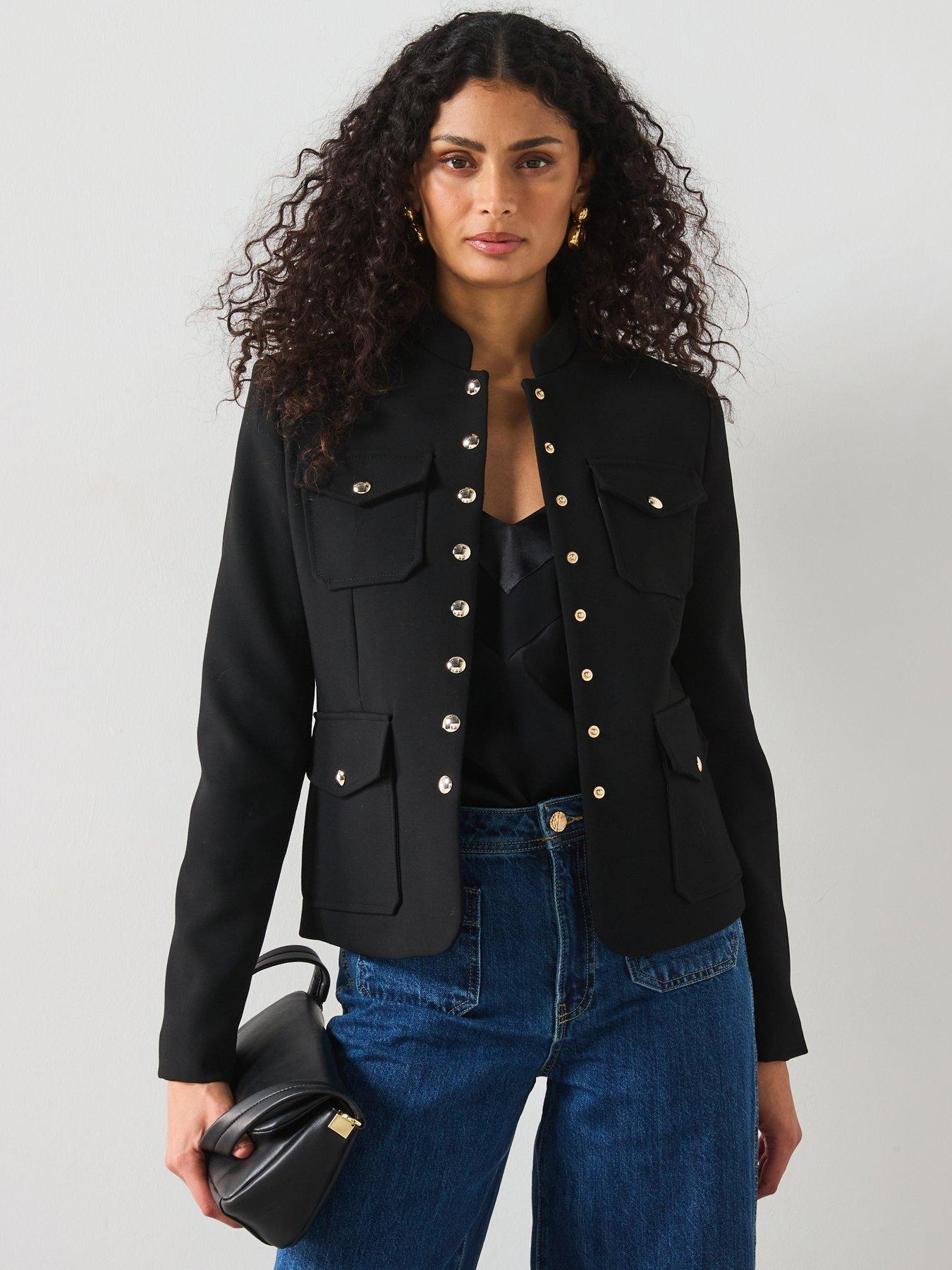 Mango Military Style Jacket - Black | Very