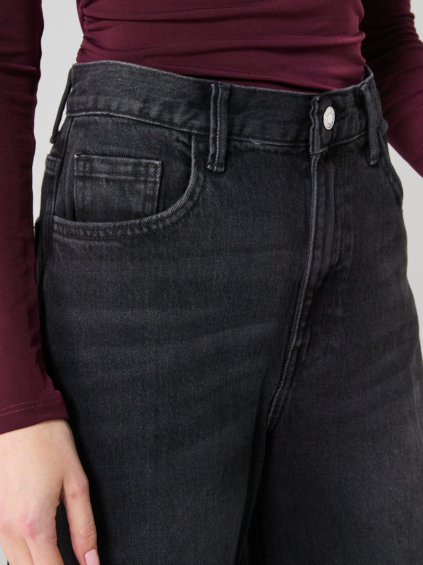 Mango High Rise Wideleg Jeans - Black | Very