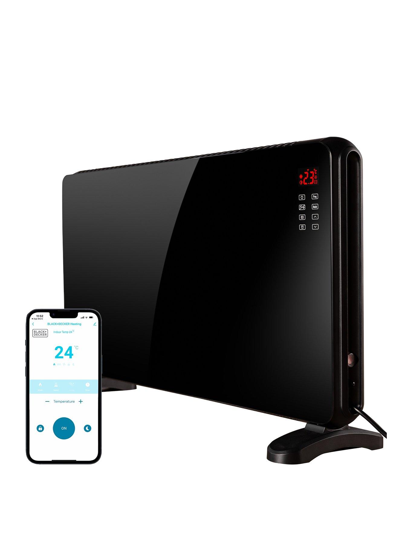 Black & Decker 2kW Smart Glass Panel Heater with 2 Heat Settings ...