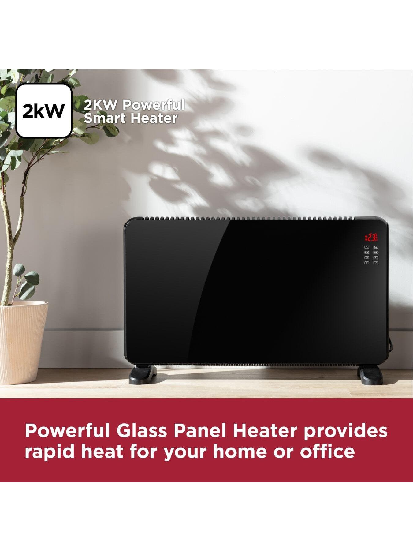 Black & Decker 2kW Smart Glass Panel Heater with 2 Heat Settings ...