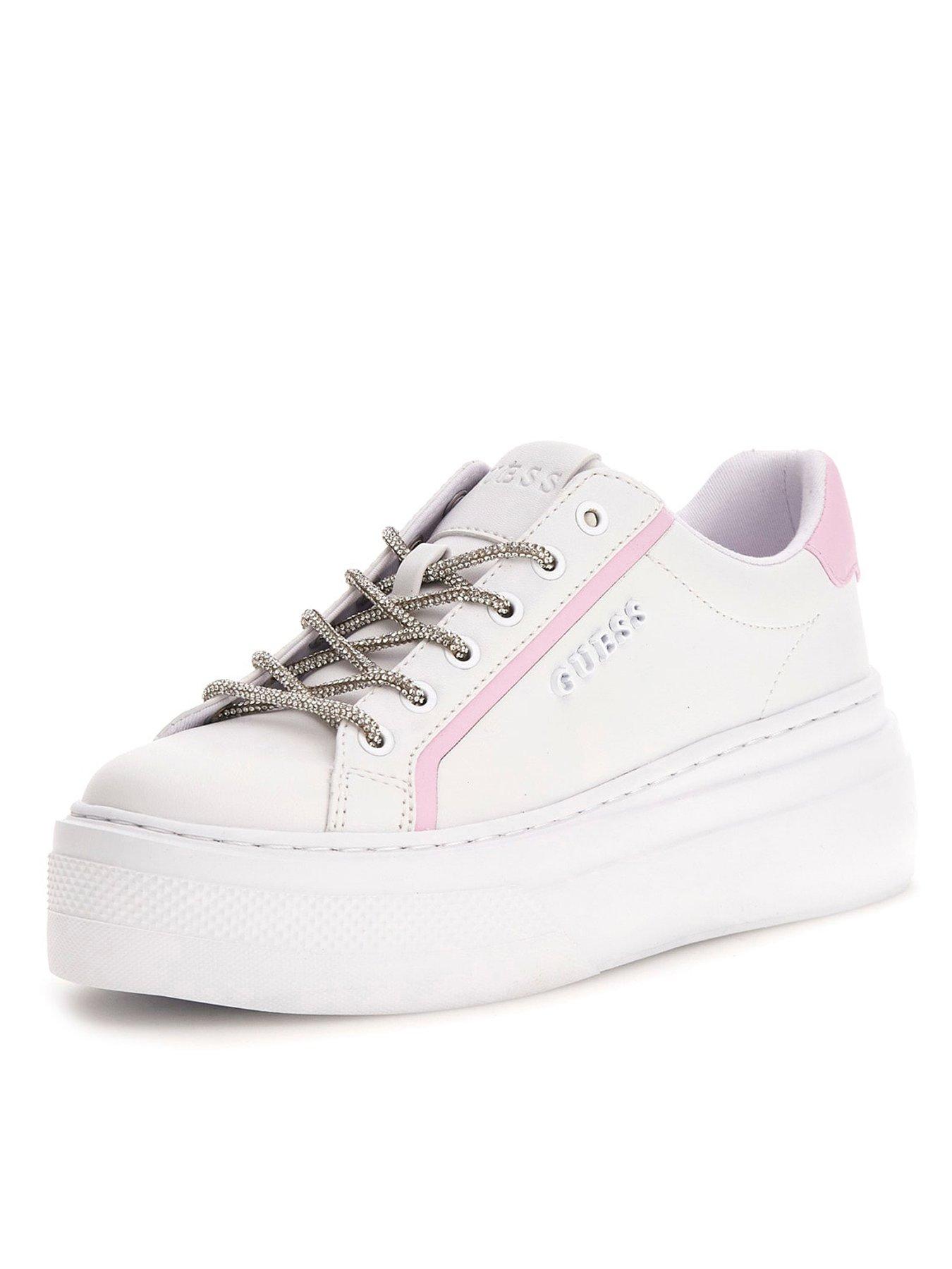 Guess Ameria Sparkly Lace Sneakers - White | Very