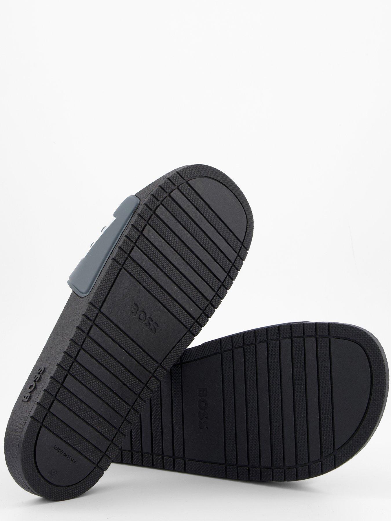 BOSS Aryeh Contrast Logo Sliders -Grey/White - Medium Grey | Very