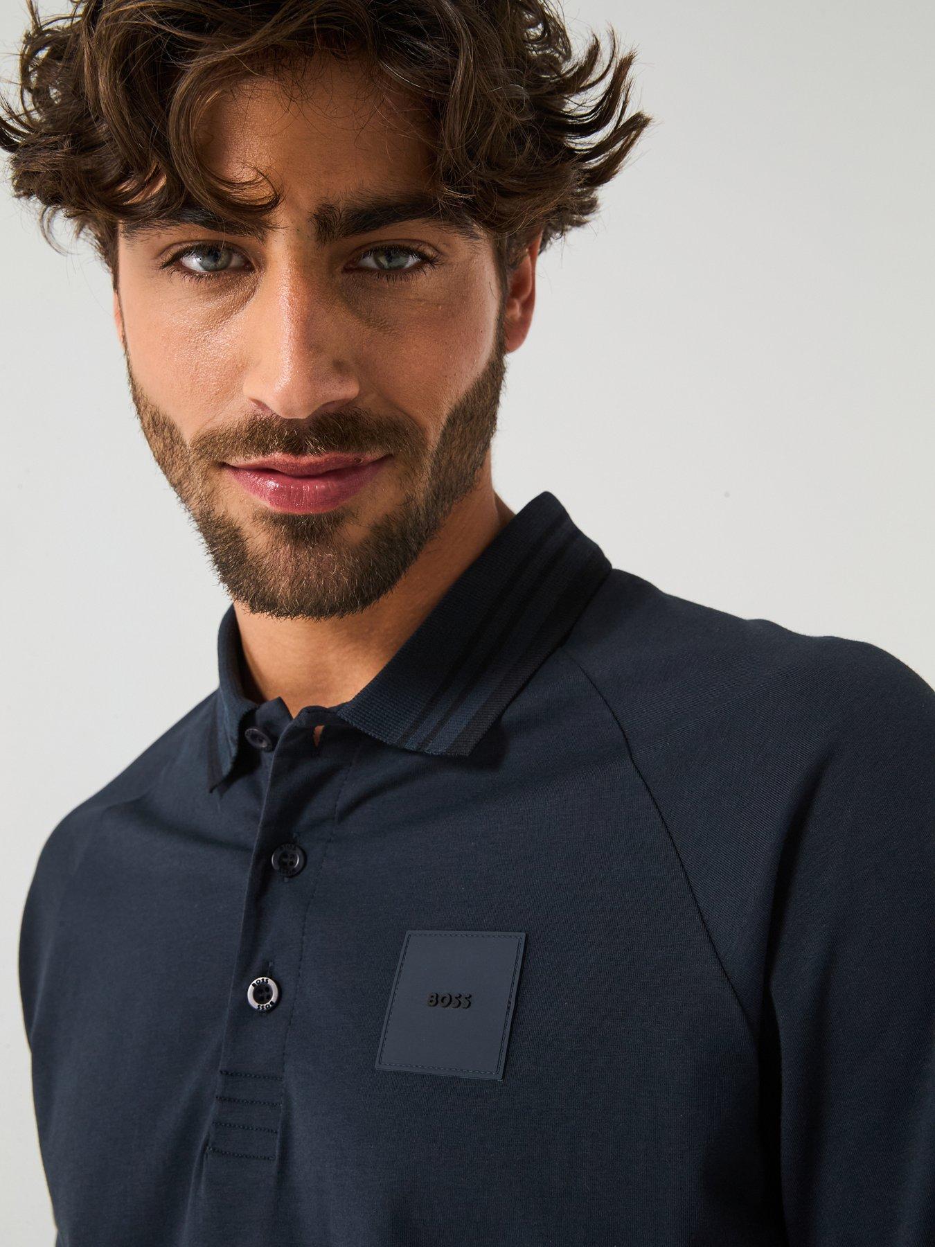 BOSS Paddy Rib Polo Shirt-Dark Blue - Dark Blue | Very