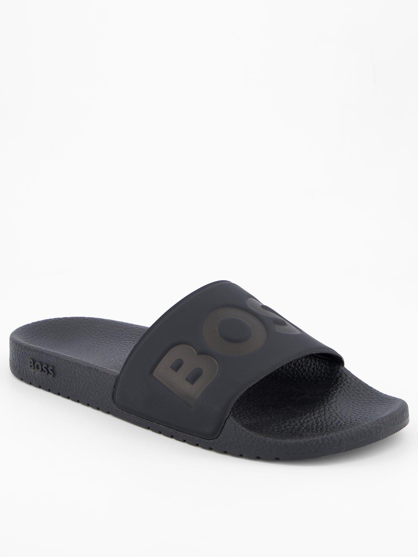 BOSS Aryeh Contrast Logo Sliders - Black | Very