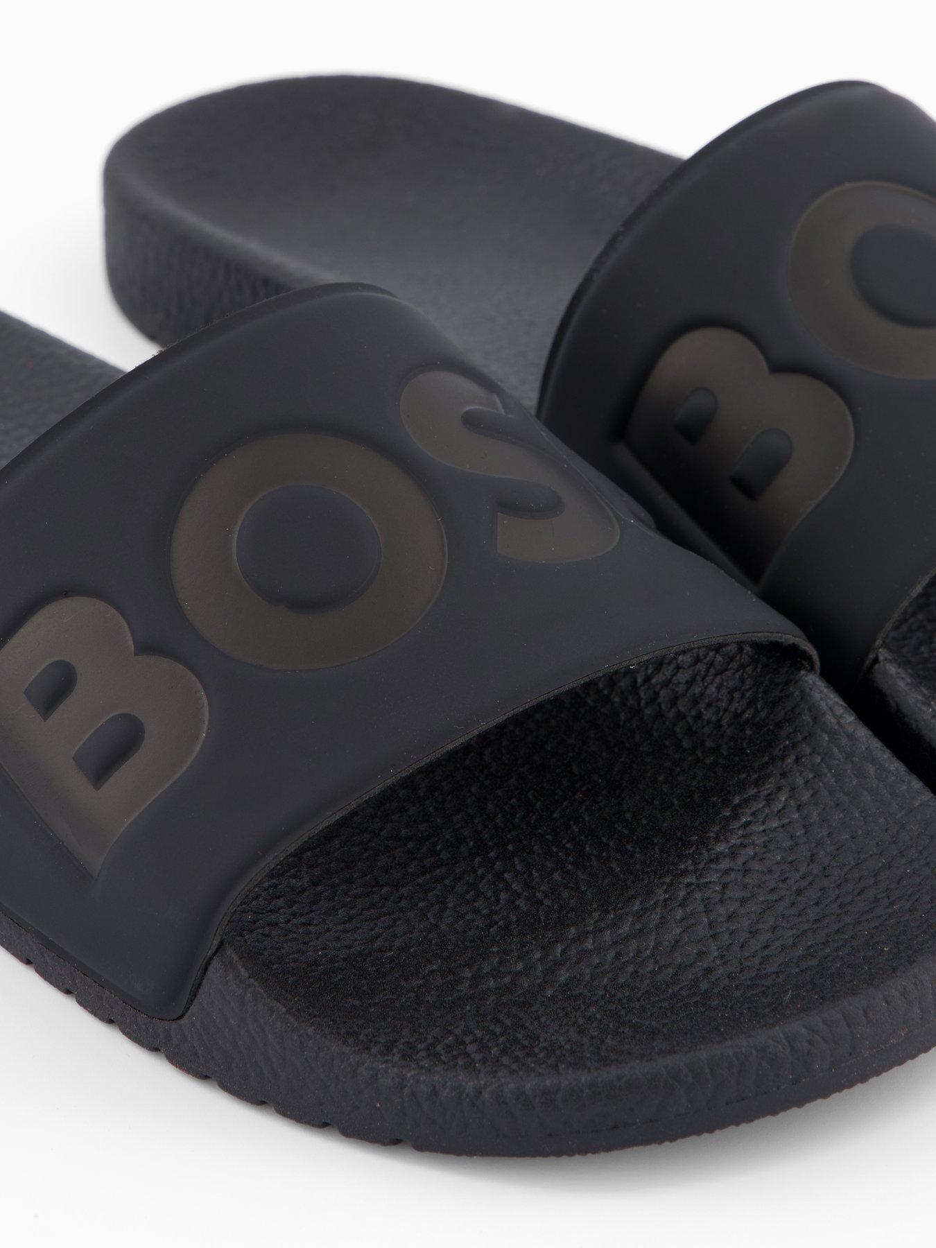 BOSS Aryeh Contrast Logo Sliders - Black | Very