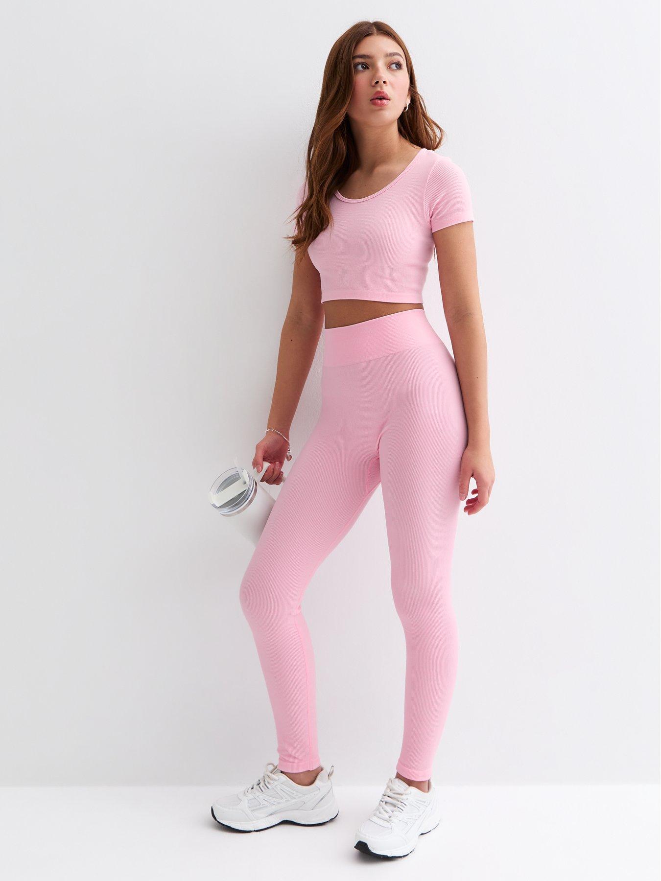 New Look 915 Girls Ribbed Leggings - Pink | Very