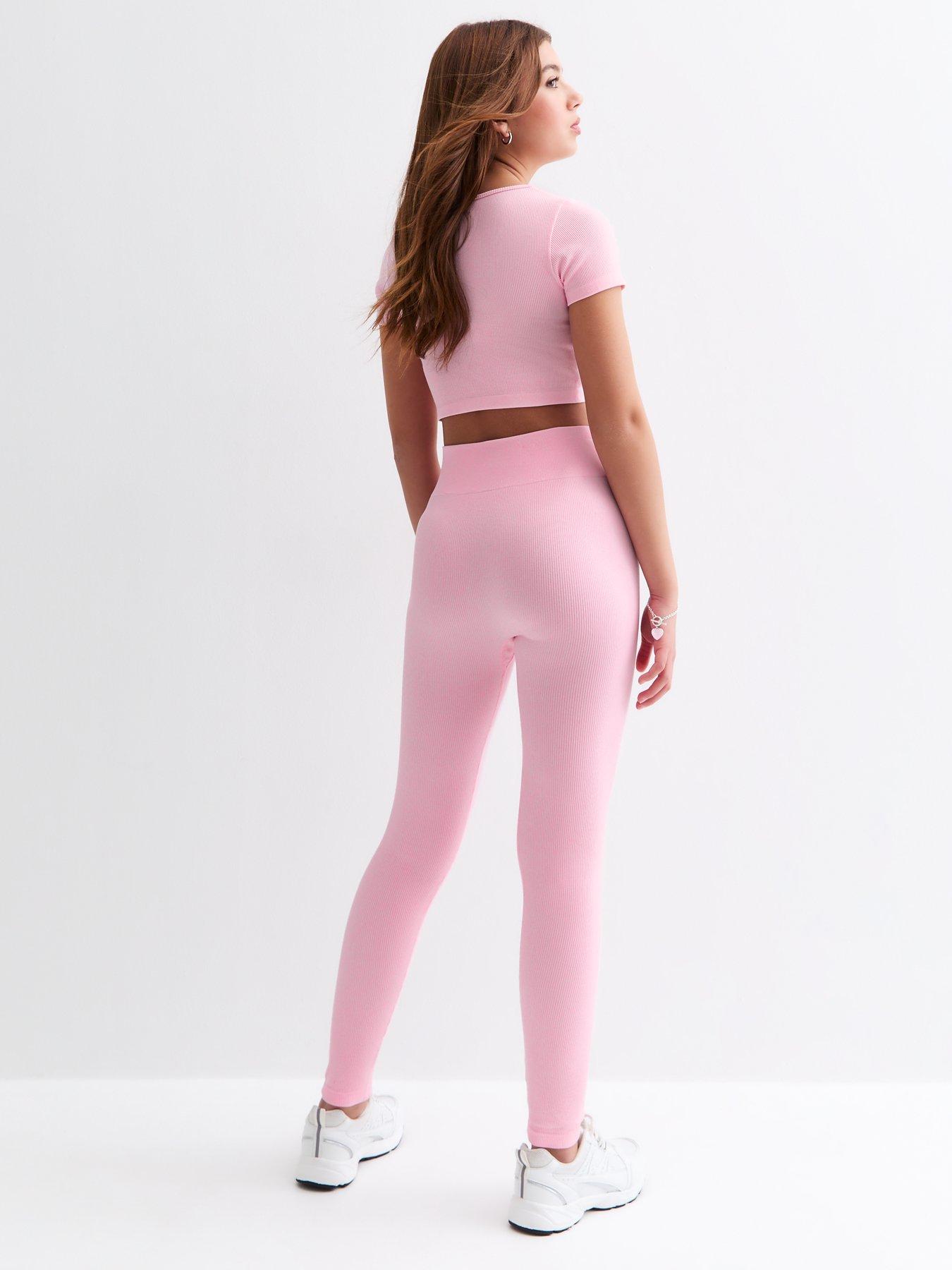 New Look 915 Girls Ribbed Leggings - Pink | Very