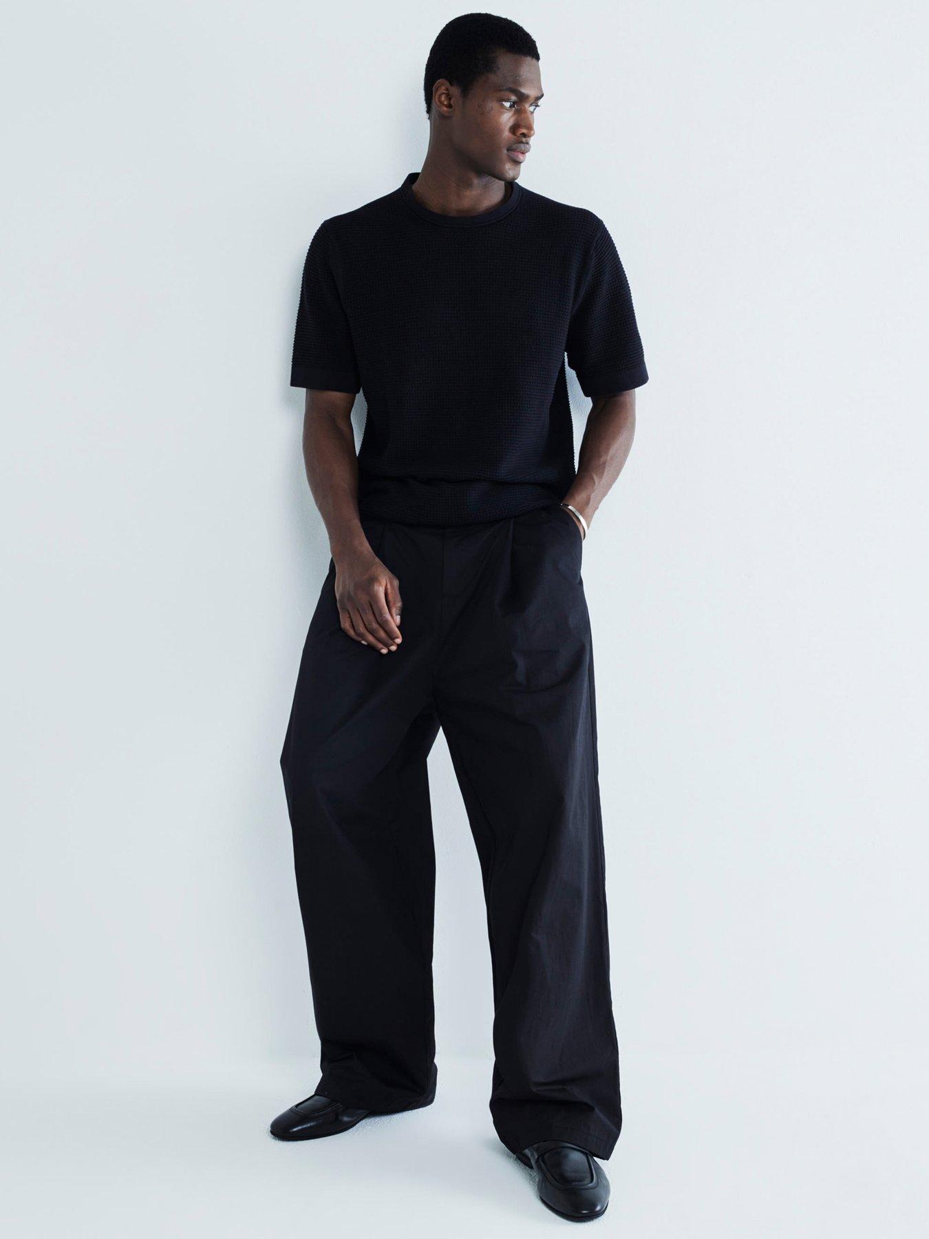 River Island Short Sleeve Pointelle Mesh T-Shirt - Black | Very