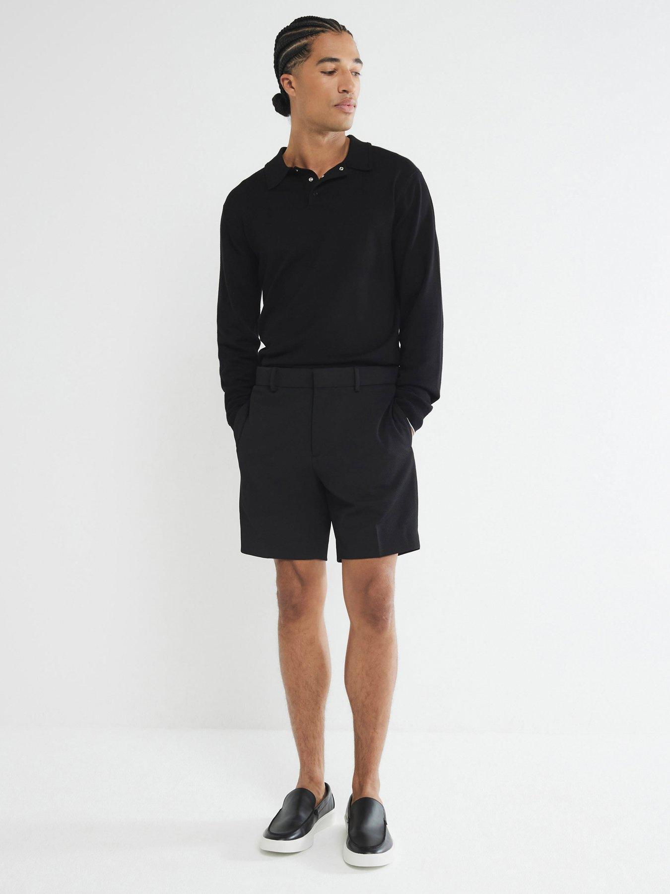 River Island Smart Waffle Shorts - Black | Very
