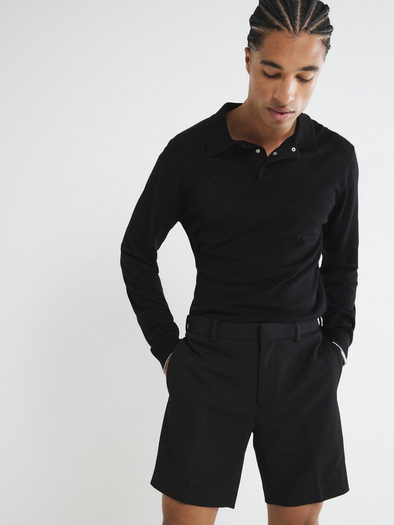 River Island Smart Waffle Shorts - Black | Very