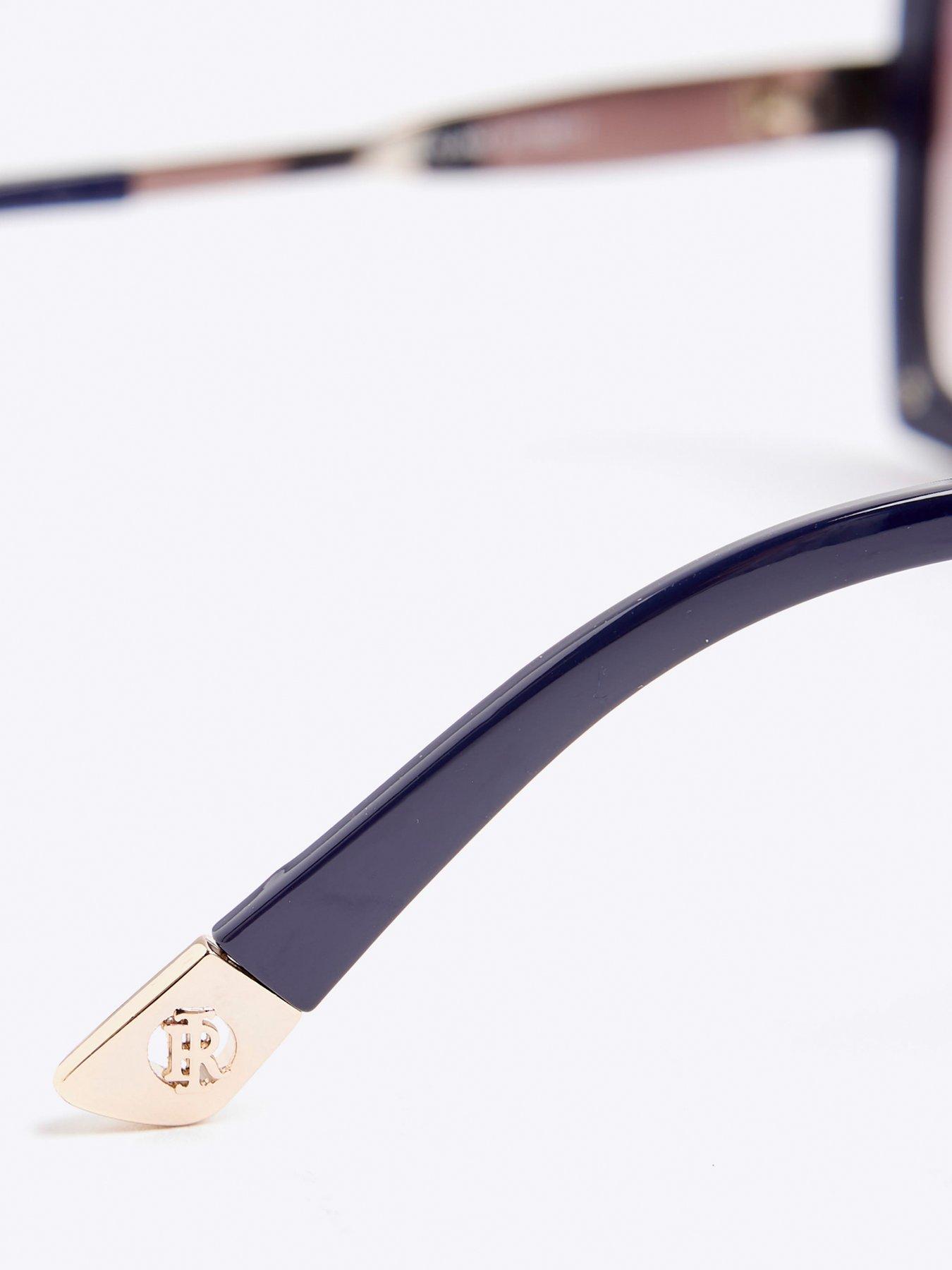 River Island Oversized Metal Glam Square Sunglasses - Navy | Very