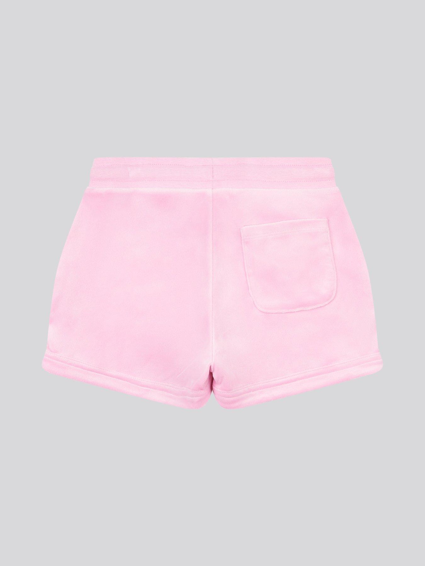 Juicy Couture Girls Diamante Velour Fold Up Short - Pink | Very
