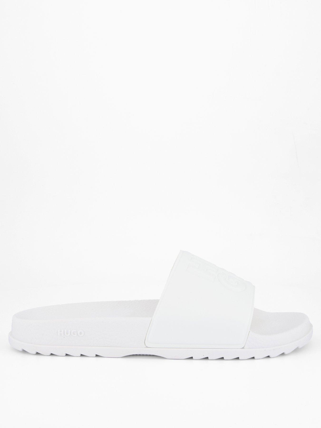 HUGO Sliders With Debossed Stacked Logo - Natural | Very