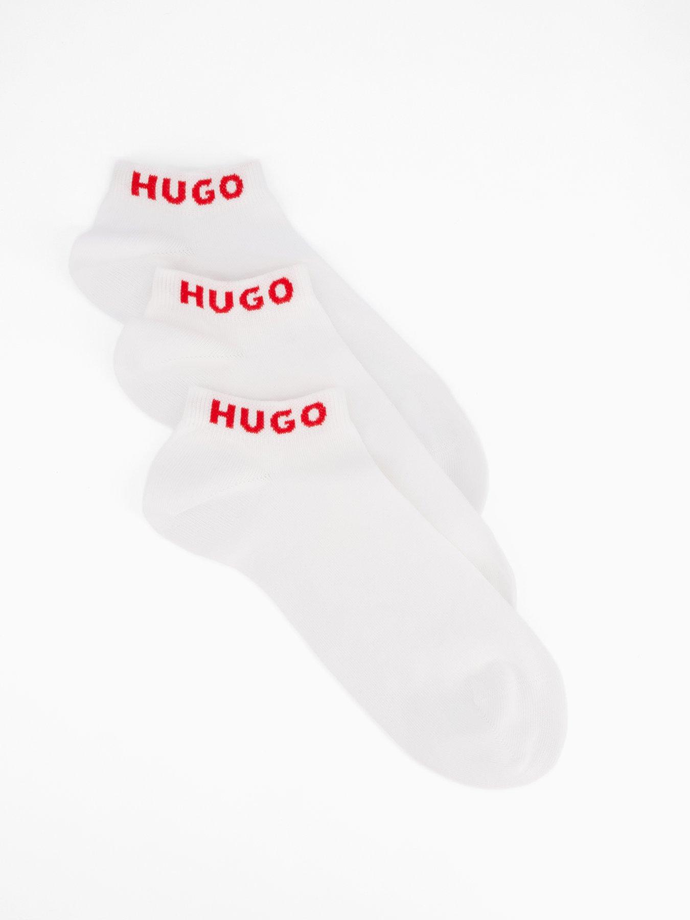 HUGO 3 Pack Ankle Sock- White | Very