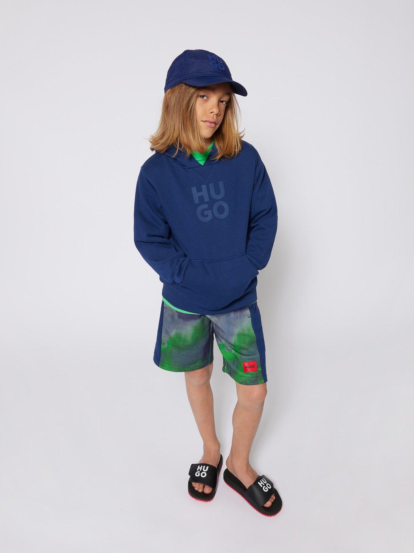 HUGO Boys Logo Hoodie - Navy | Very