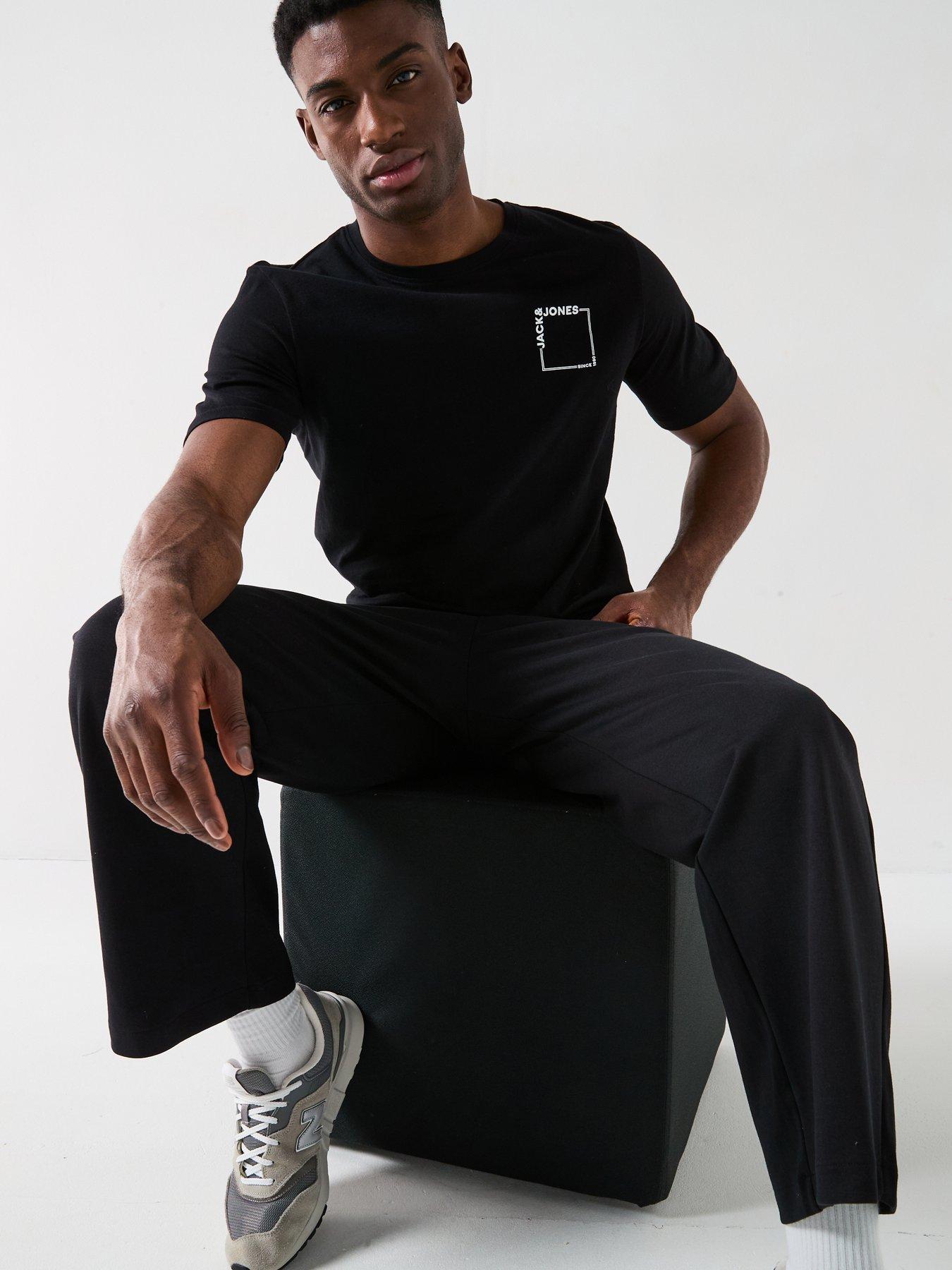Jack & Jones Verner Square Logo T-Shirt - Black | Very