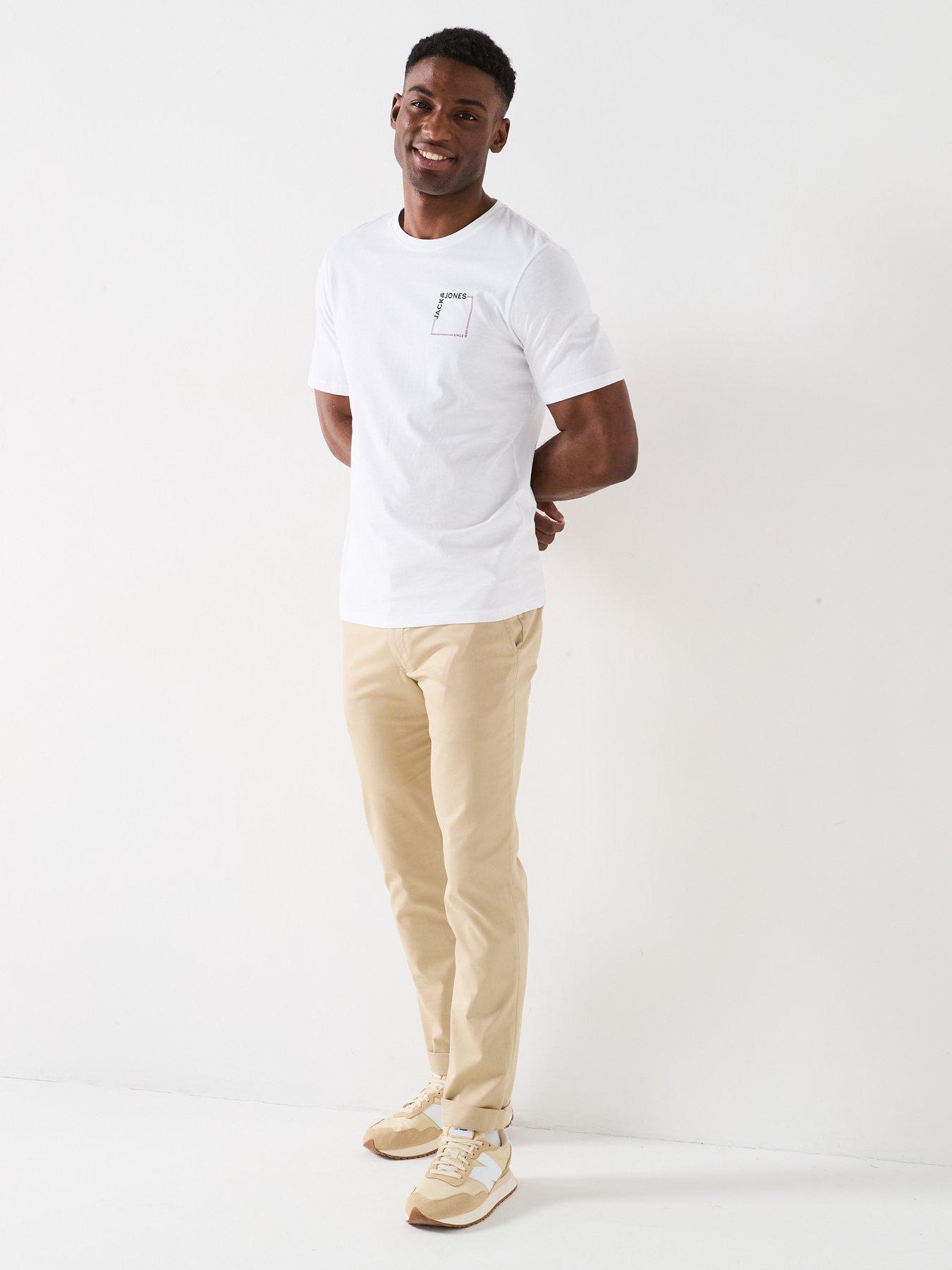 Jack & Jones Verner Square Logo T-Shirt - White | Very